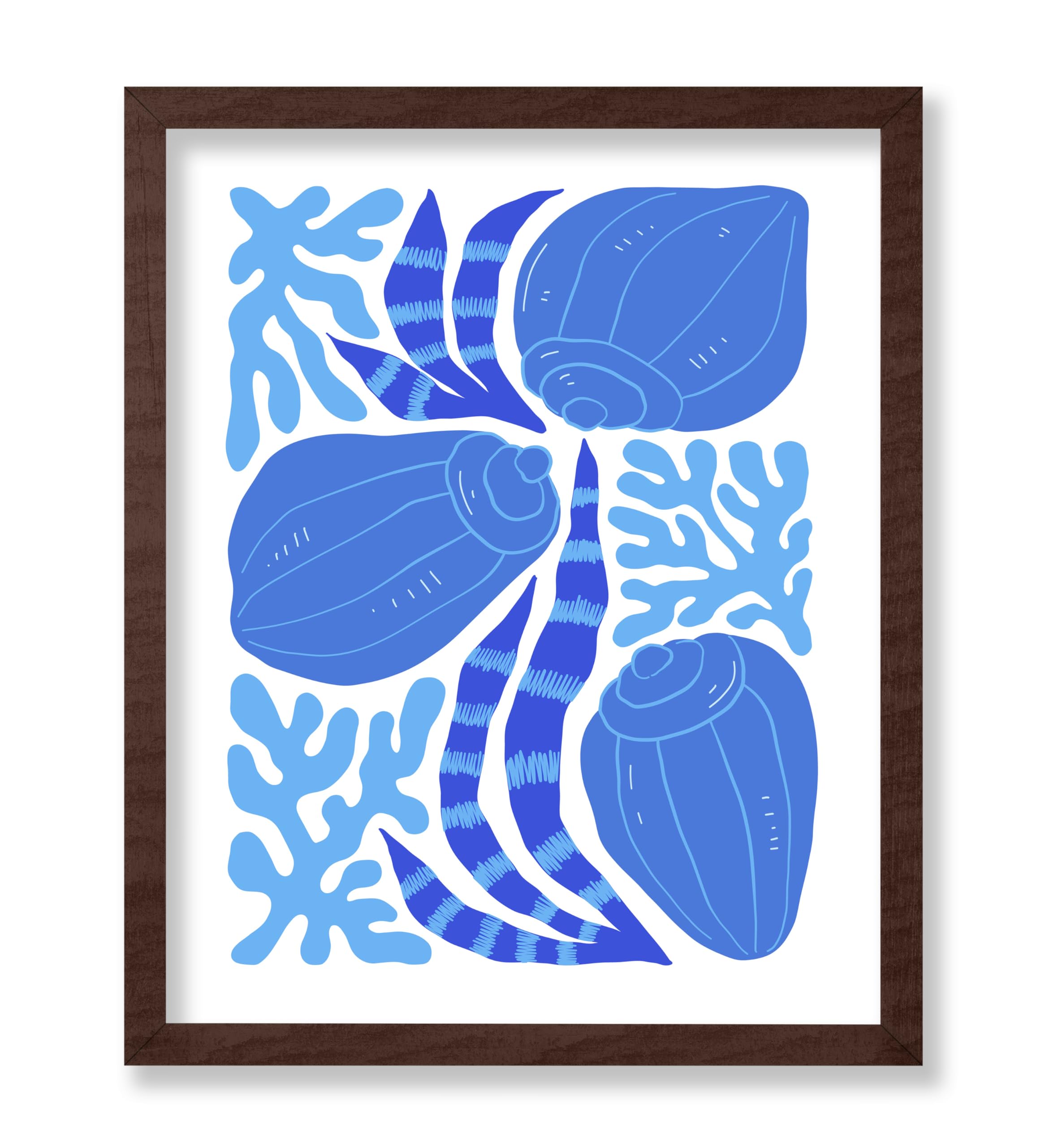 Poster Master Seashell Poster - Retro Corals Print - Floral Art - Ocean ...