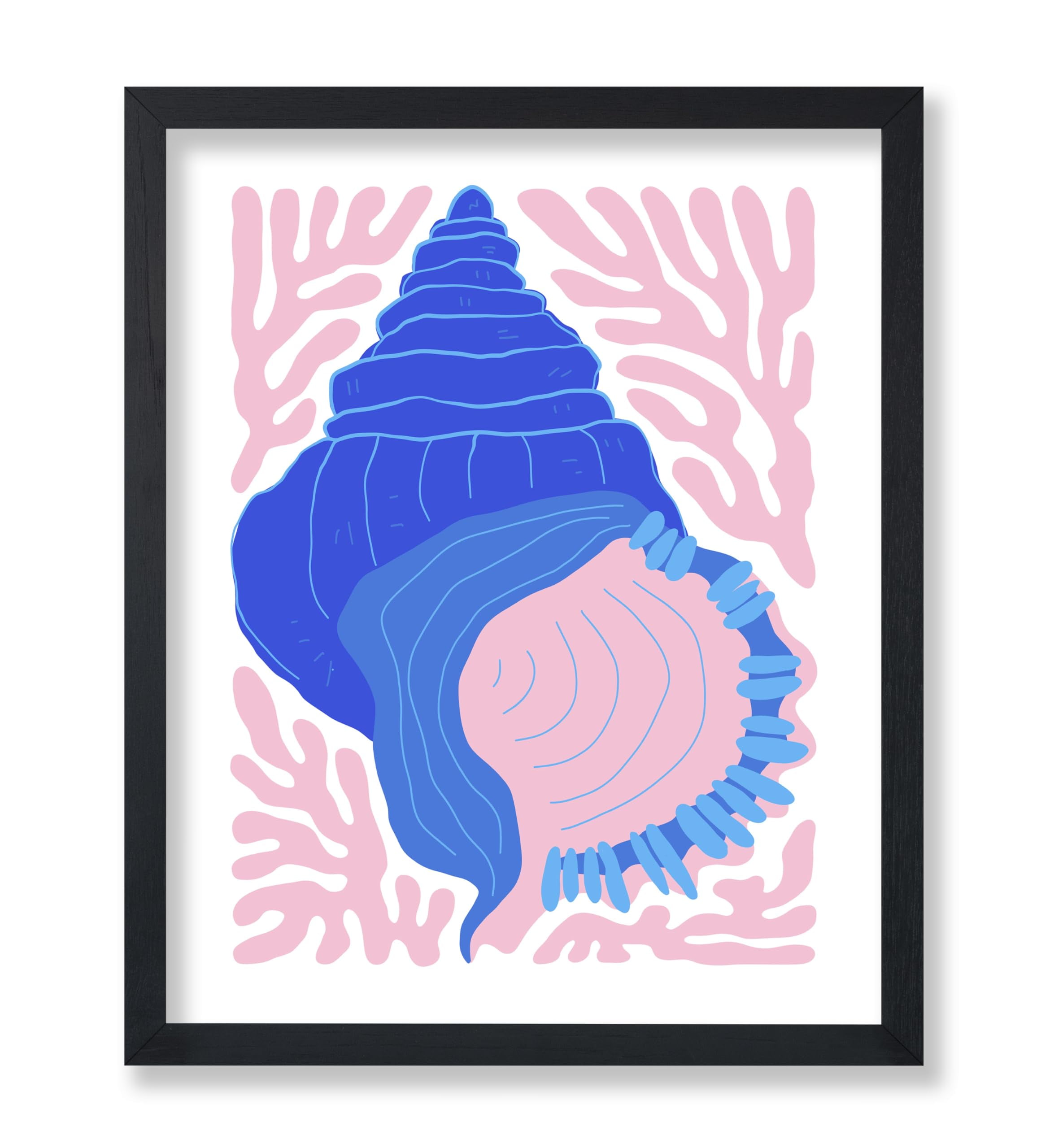 Poster Master Seashell Poster - Retro Floral Print - Aquatic Art ...