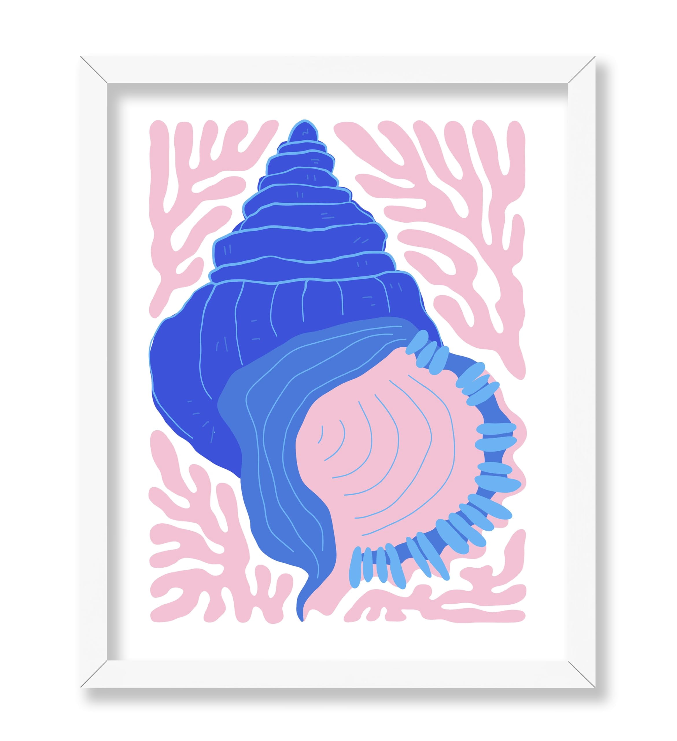 Poster Master Seashell Poster - Retro Floral Print - Aquatic Art ...