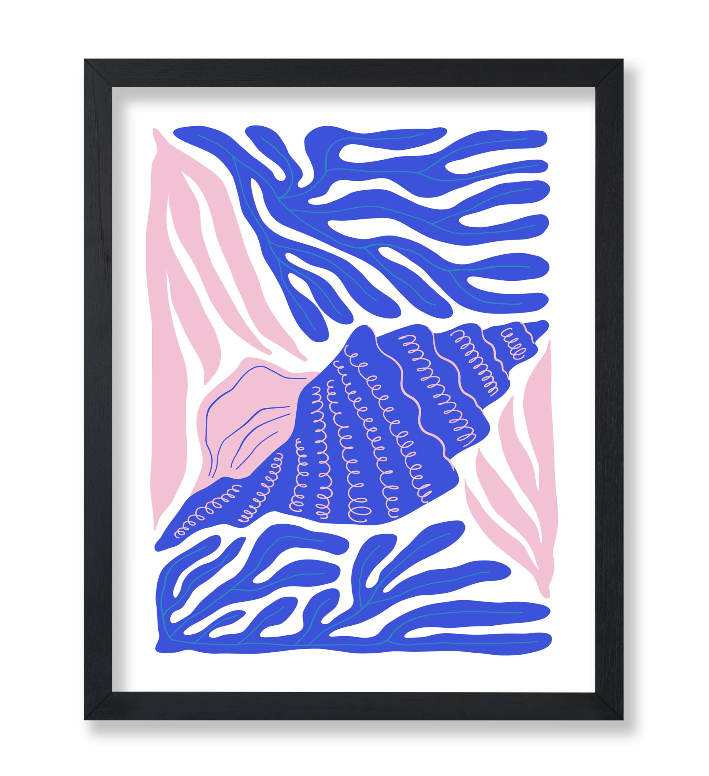 Poster Master Seashell Poster - Retro Marine Life Print - Corals Art ...