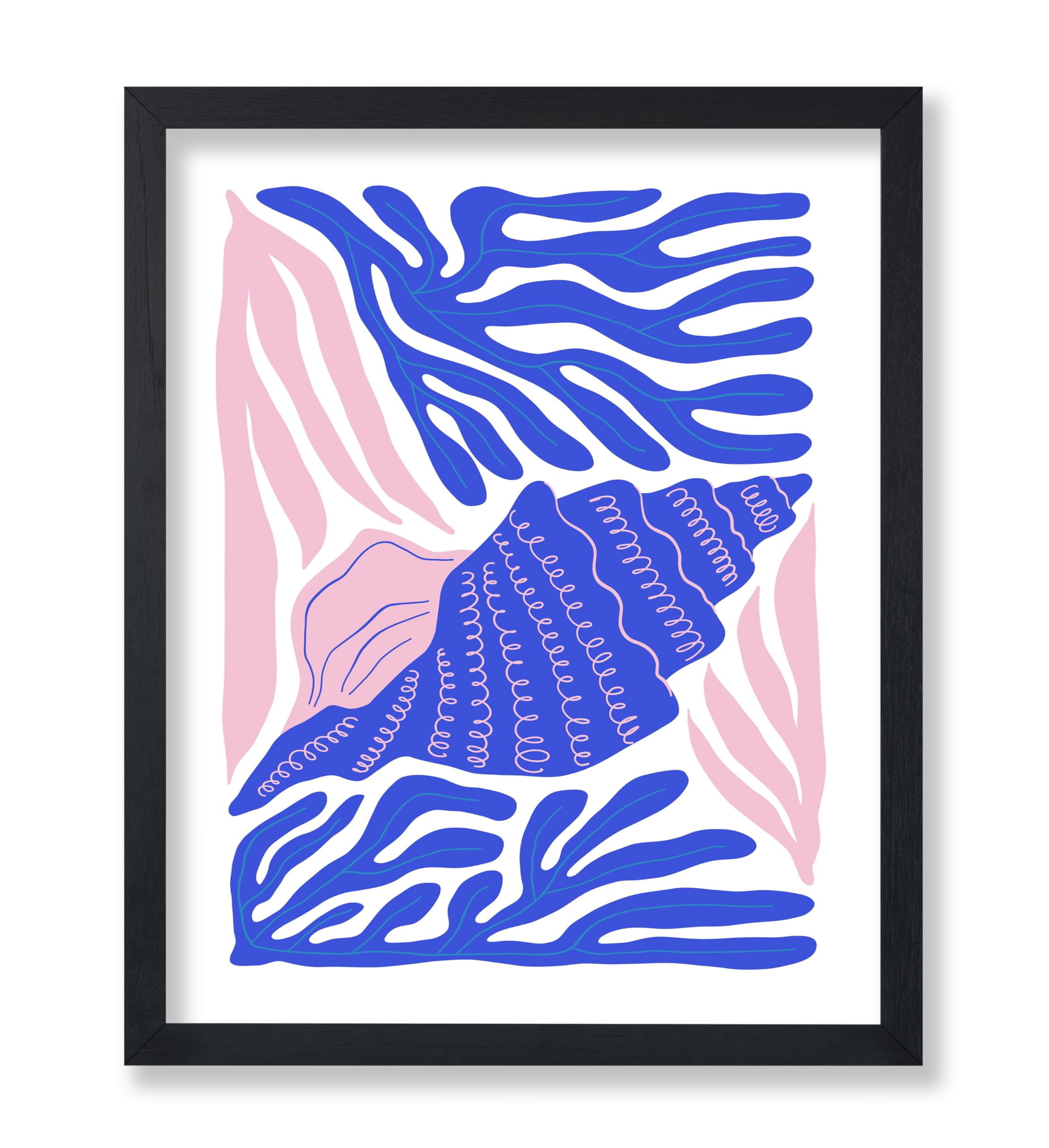Poster Master Seashell Poster - Retro Marine Life Print - Corals Art ...