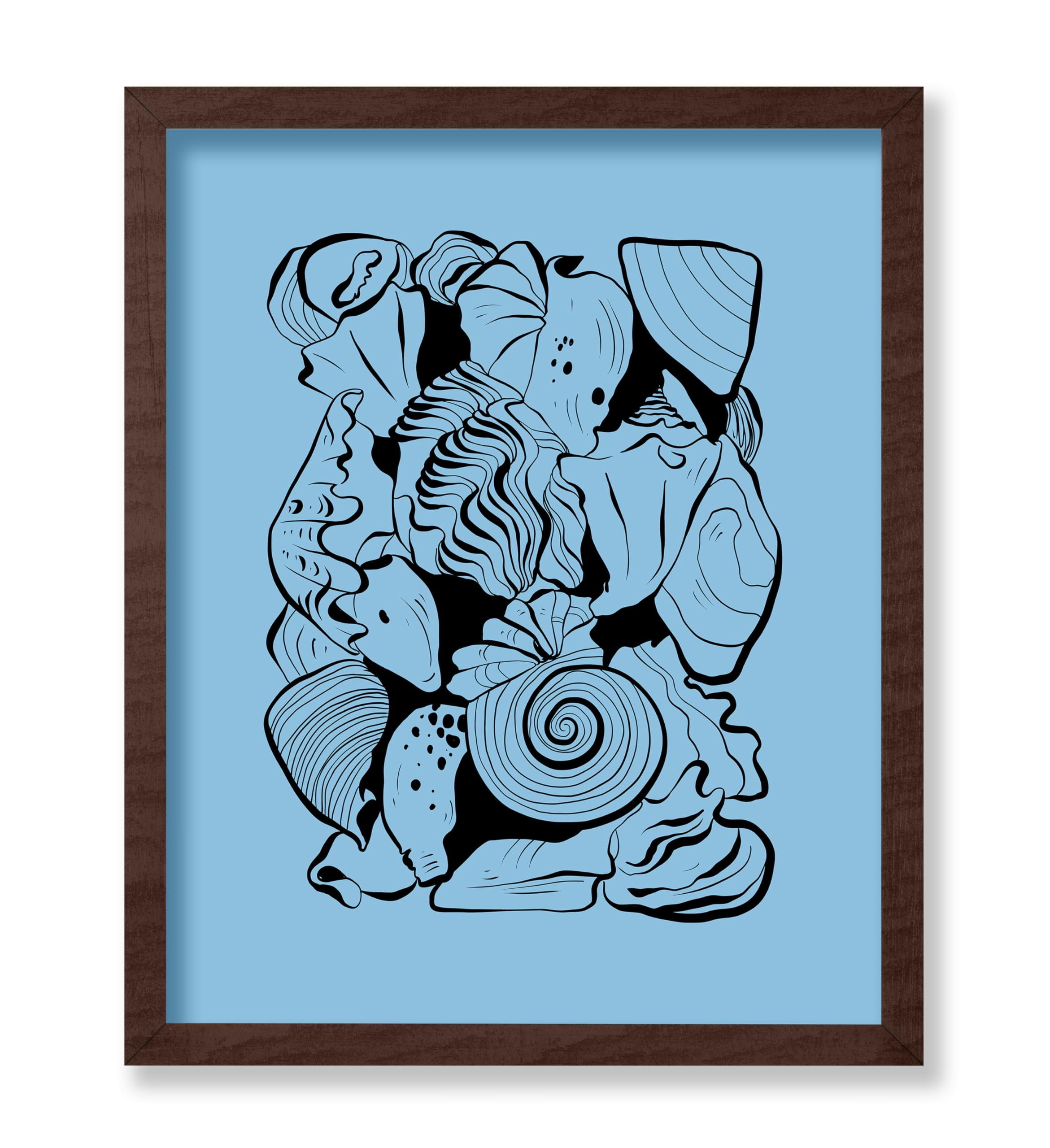 Poster Master Seashells Poster - Retro Aquatic Print - Marine Life Art ...
