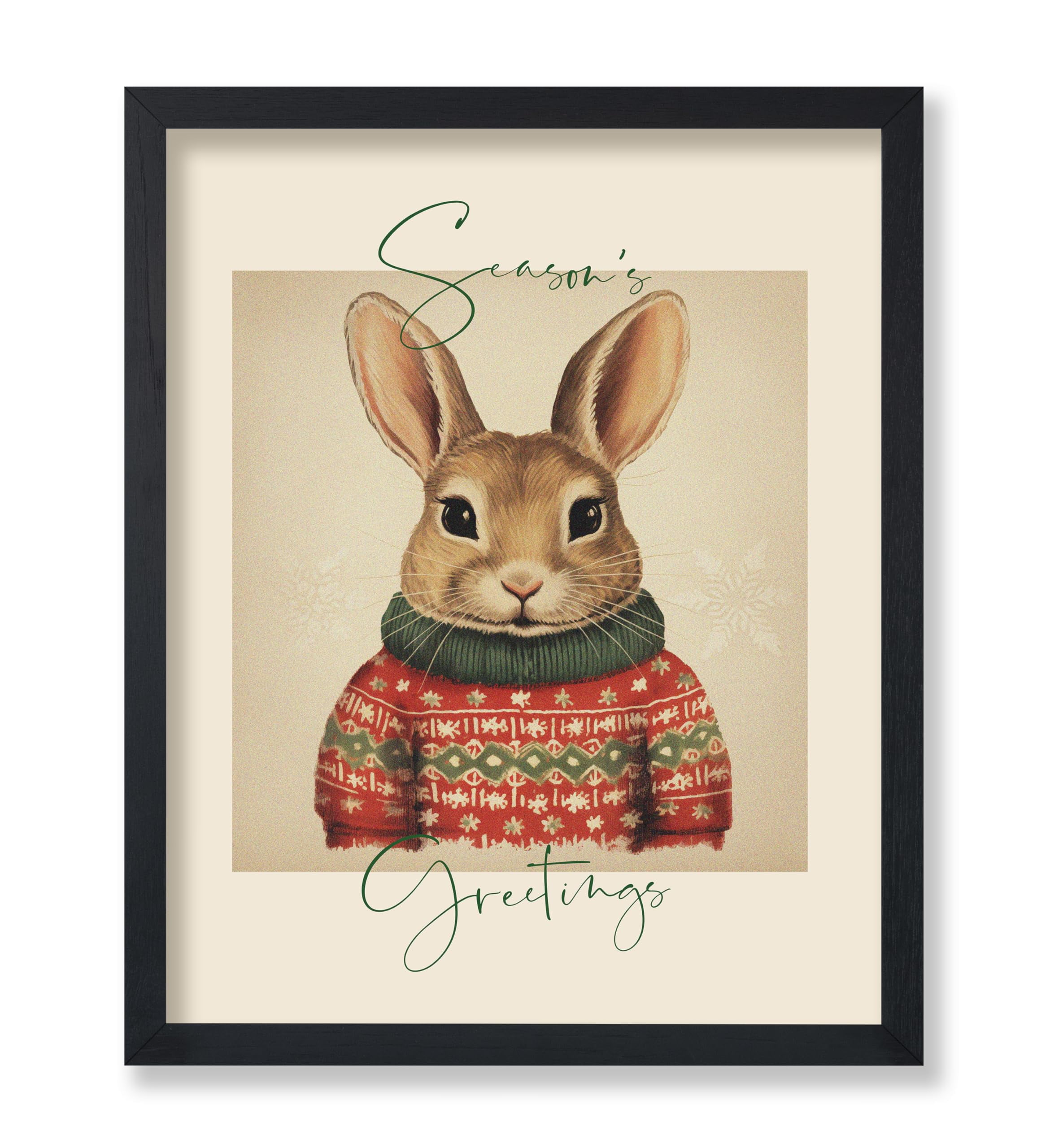 Poster Master Season's Greetings Poster - Rabbit Print - Bunny Art ...