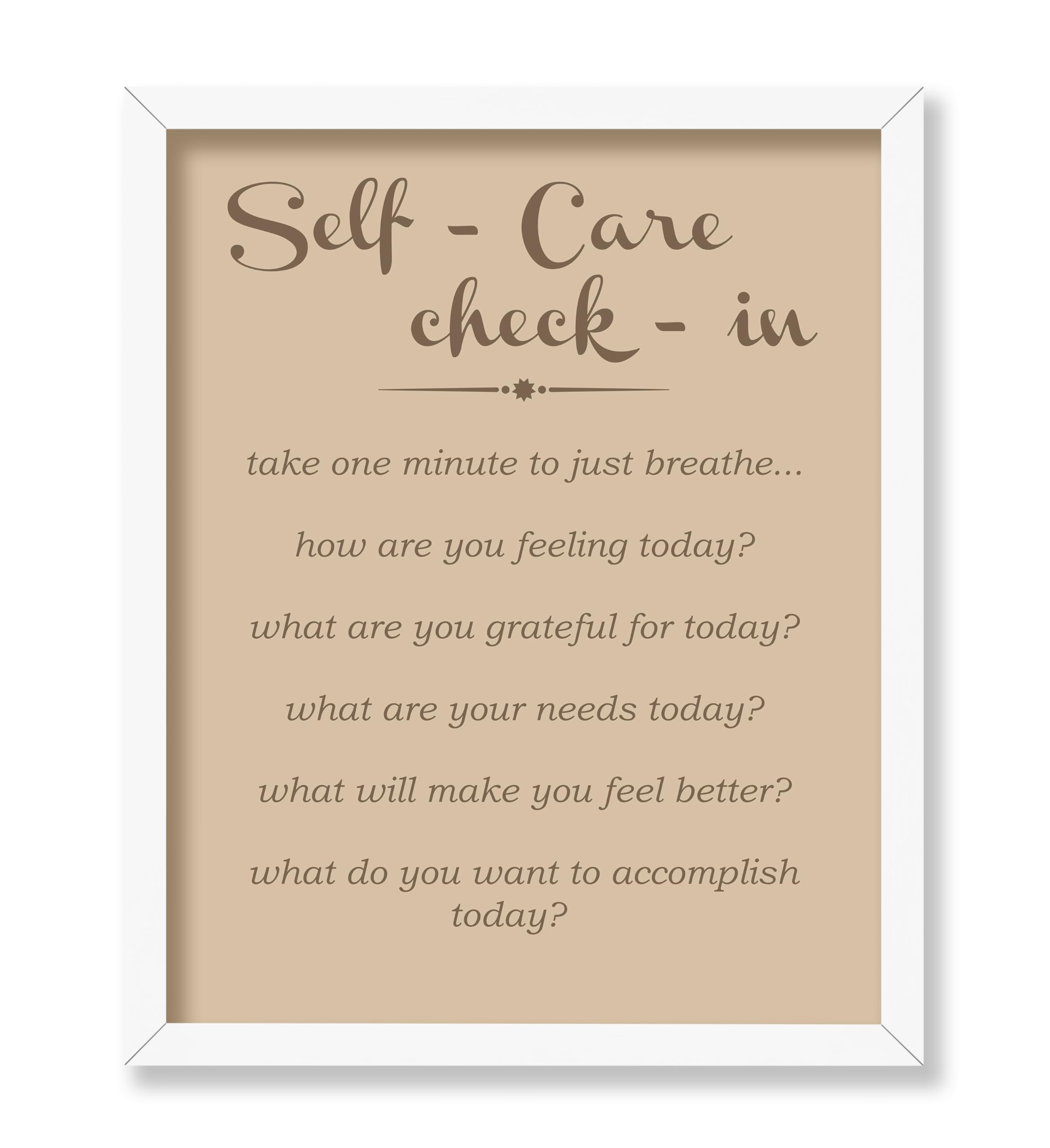 Poster Master Self Care Poster - Self Care Check In Print - Mental ...
