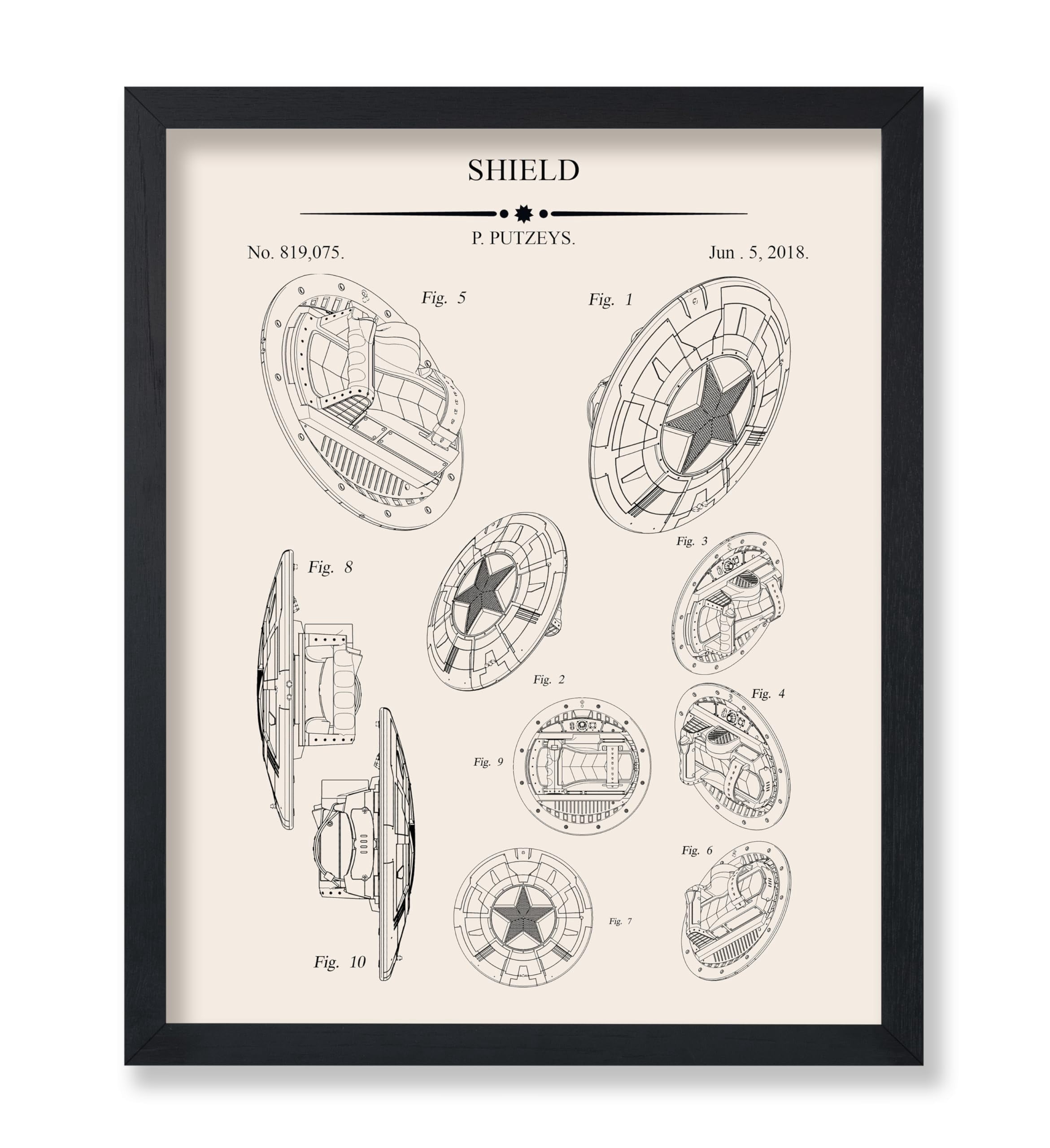 Poster Master Shield Blueprint Poster - Superhero Patent Print - Comic ...