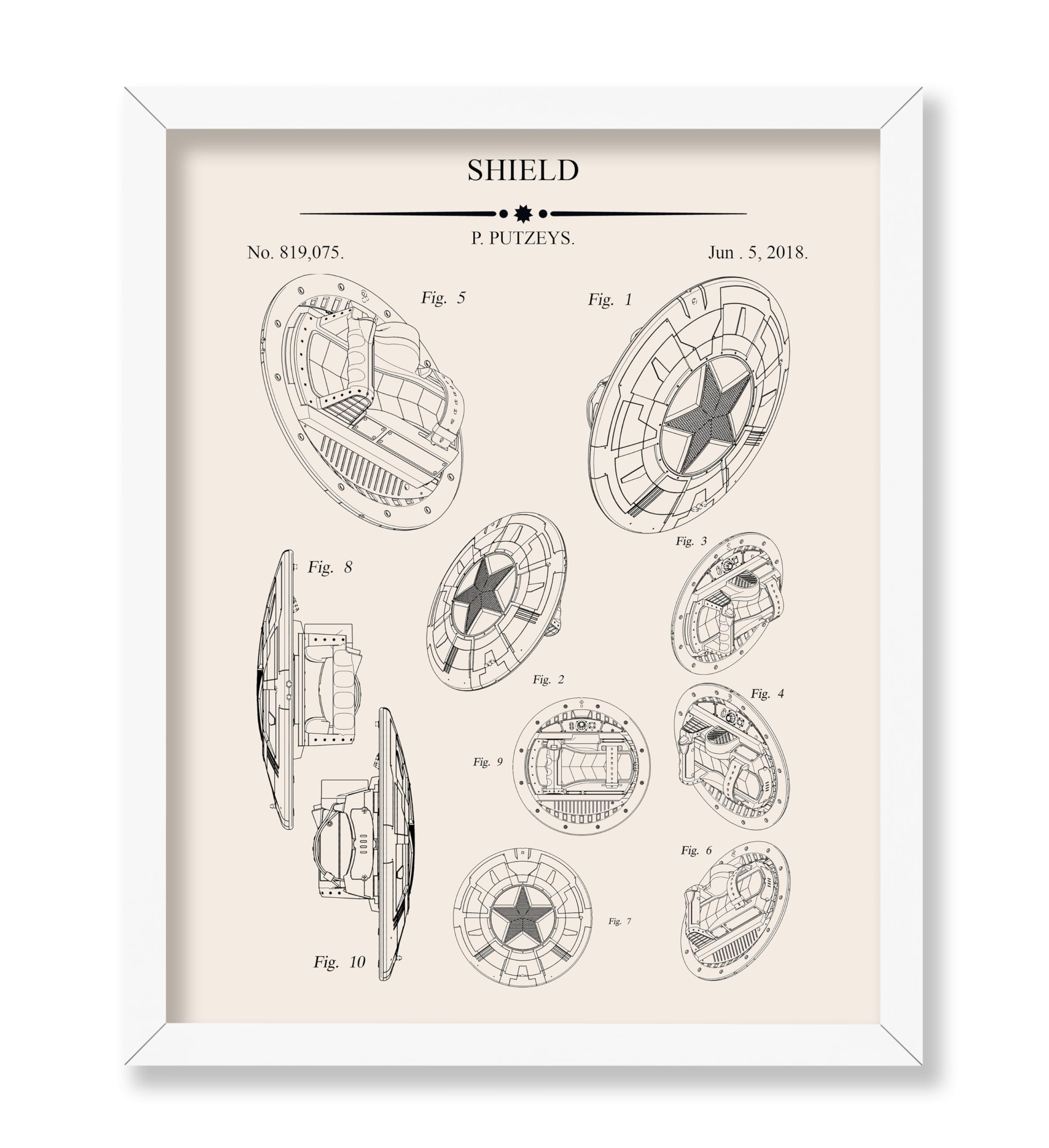Poster Master Shield Blueprint Poster - Superhero Patent Print - Comic ...