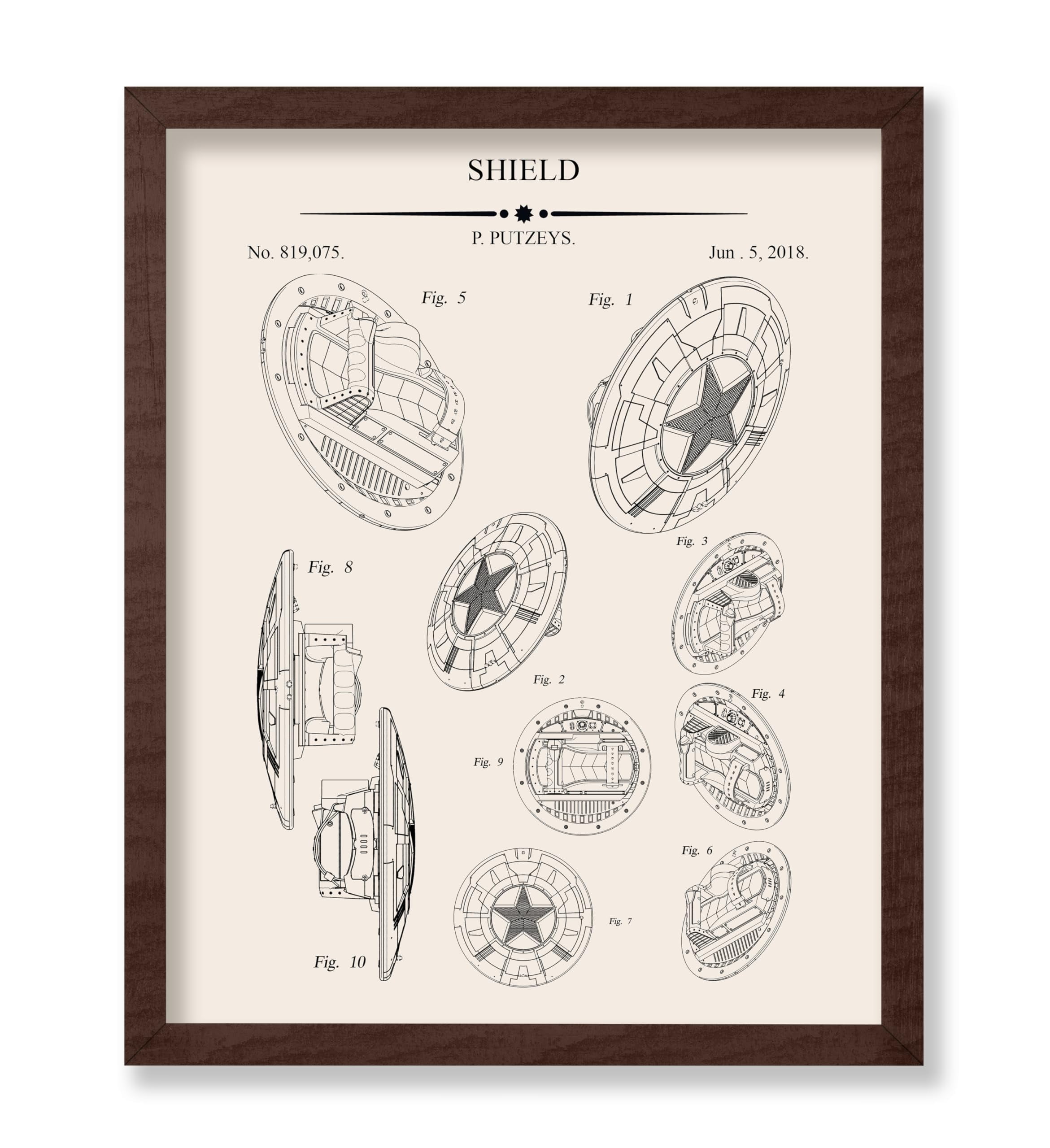 Poster Master Shield Blueprint Poster - Superhero Patent Print - Comic ...