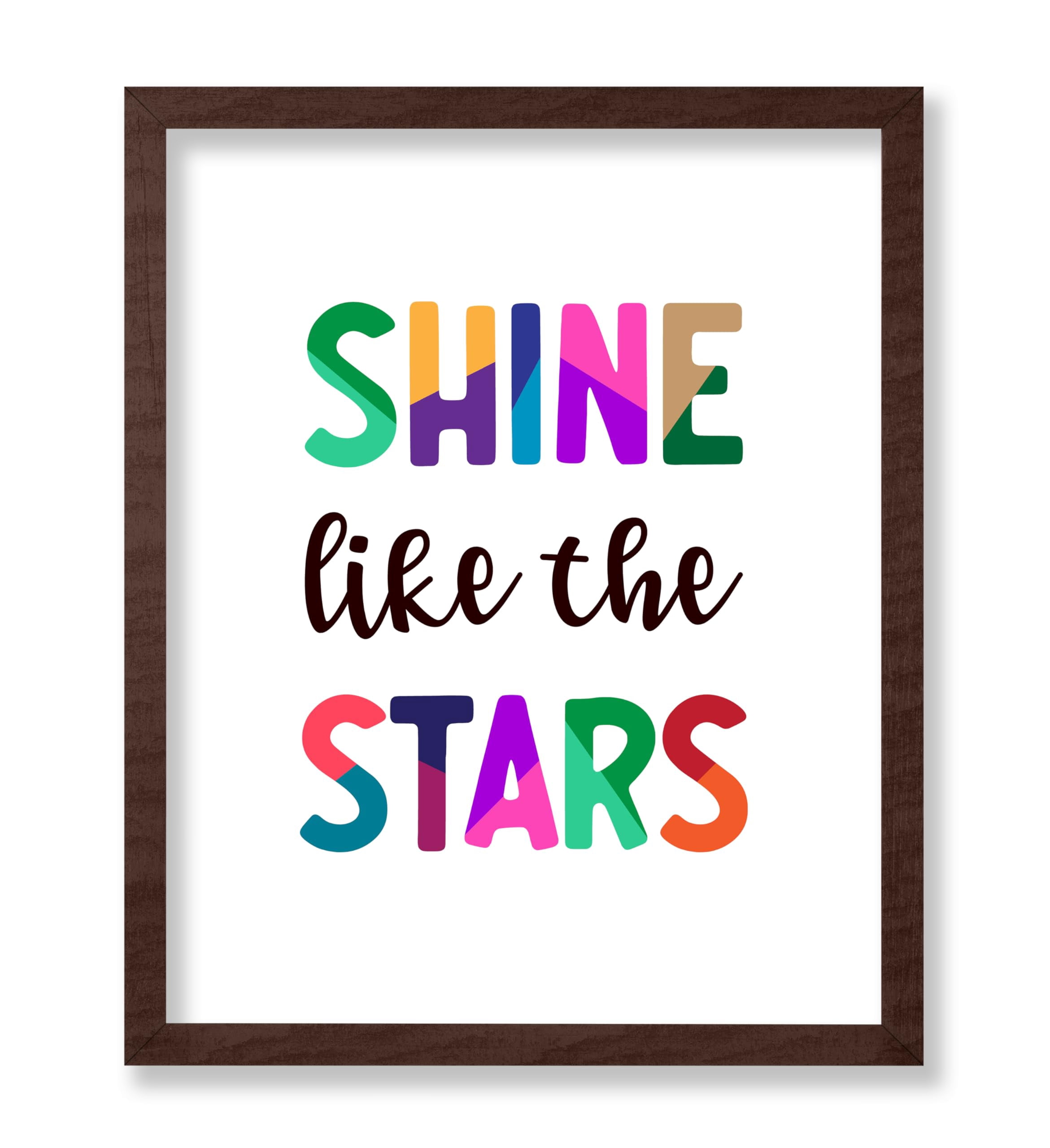Poster Master Shine Like The Stars Poster - Typography Print - Rainbow ...