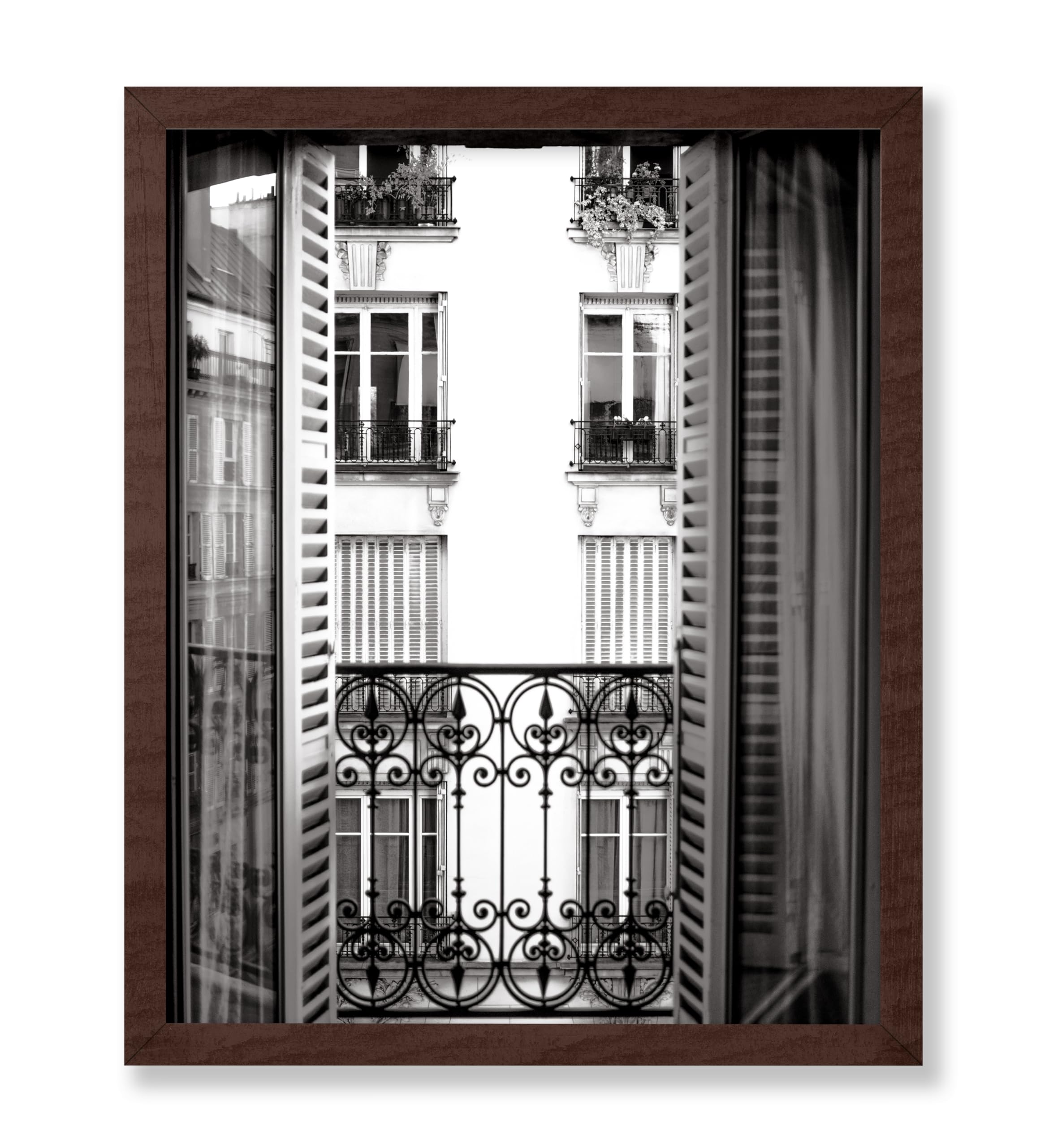 Poster Master Shutters Opening Onto Balcony Poster - Parisian Home ...