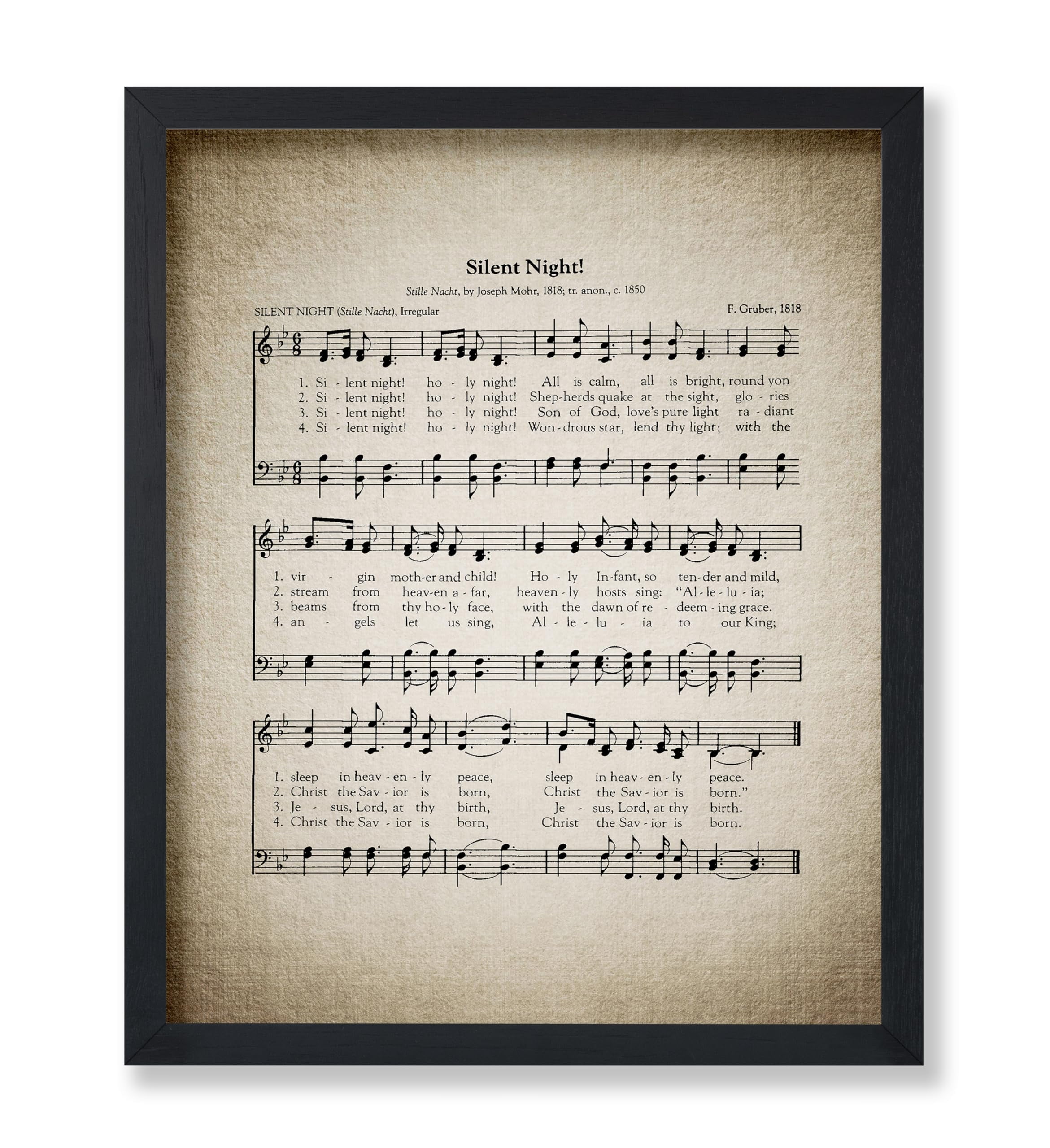 Poster Master Silent Night Poster - Christmas Song Sheet Print - Sheet ...