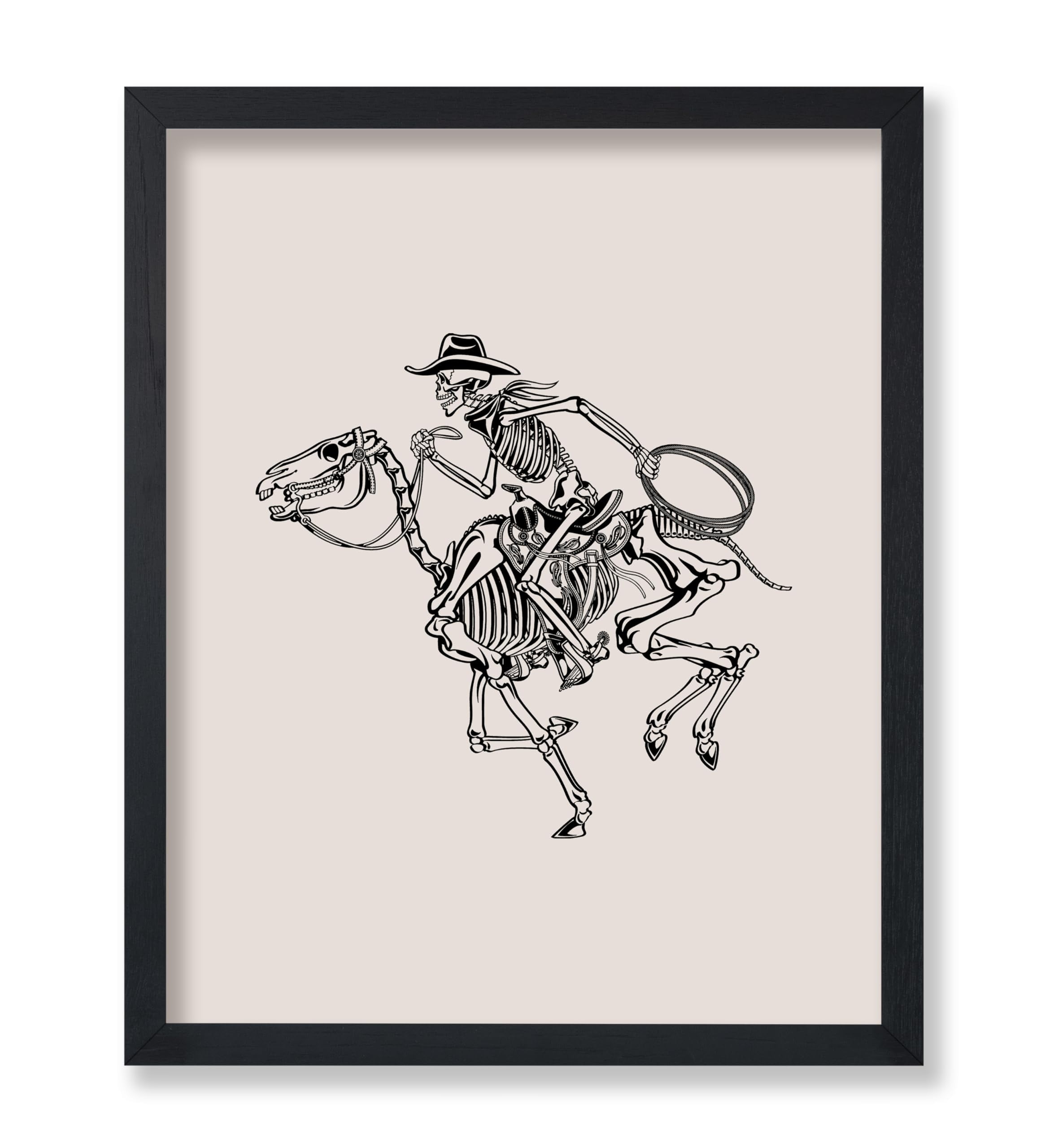 Poster Master Skeleton Cowboy Poster - Retro Skeleton Horse Print ...