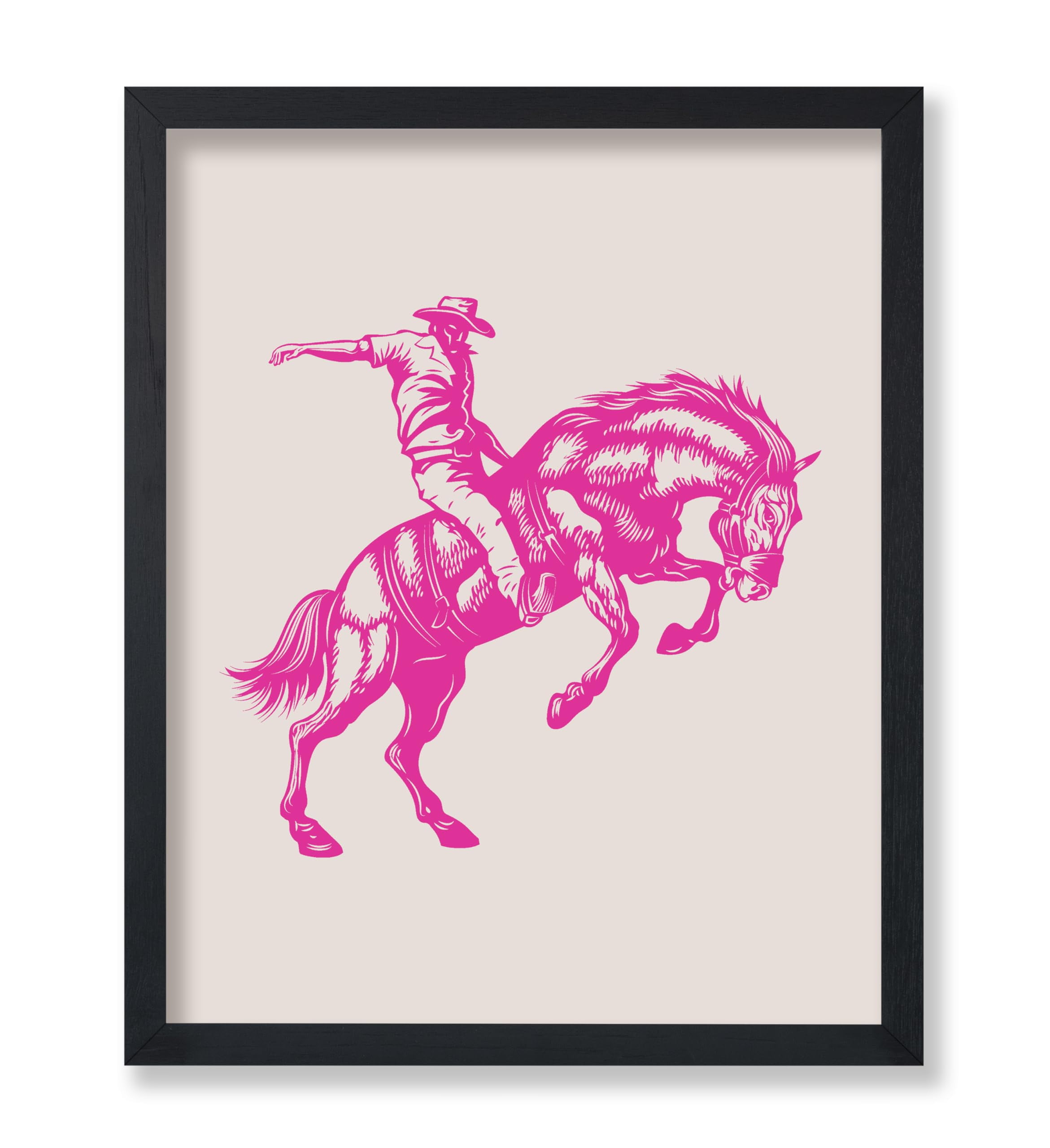 Poster Master Skeleton Cowboy Poster - Retro Pink Skeleton Horse Print ...