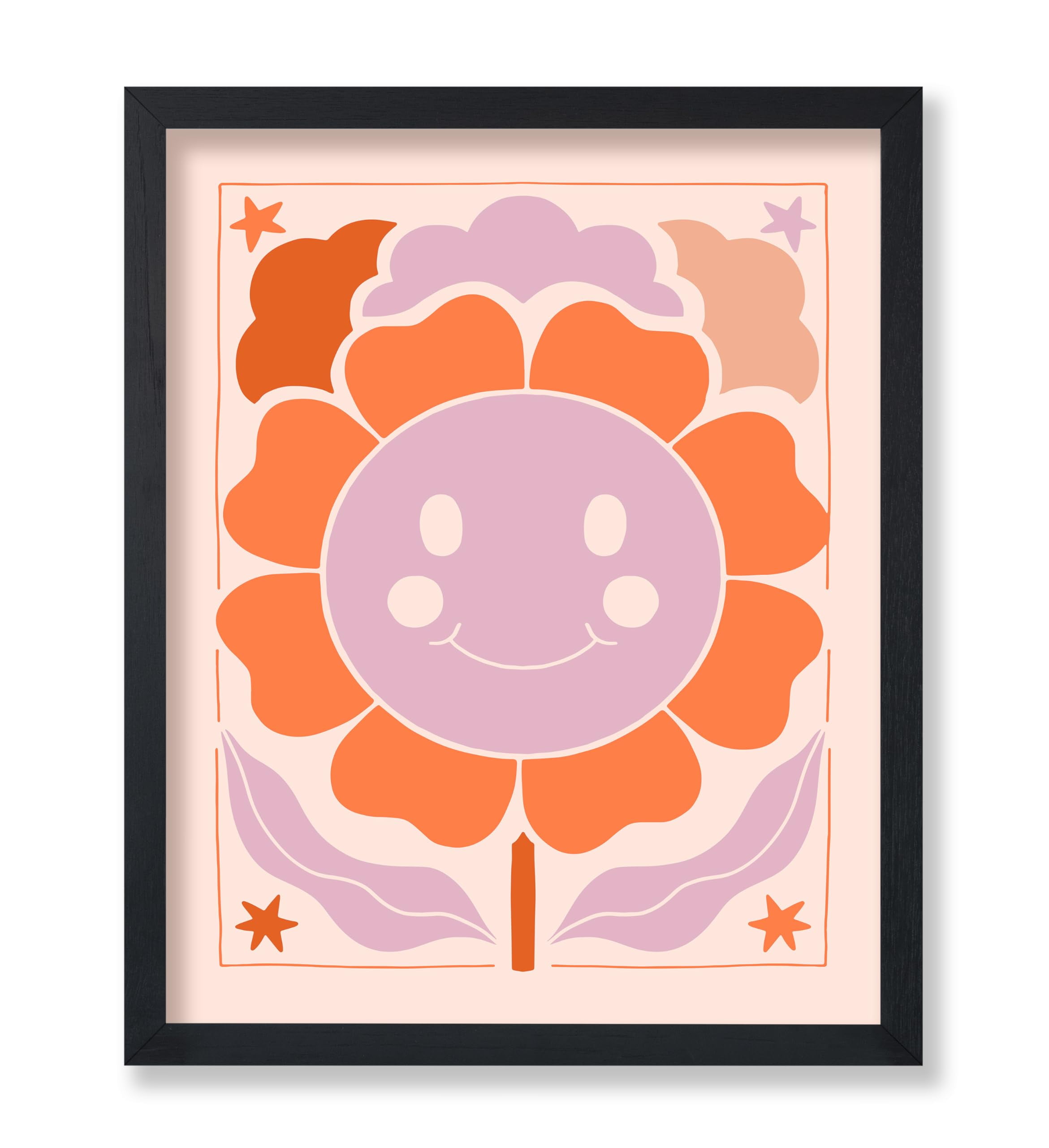 Poster Master Smiley Face Poster - Retro Flower Print - Trendy Art ...