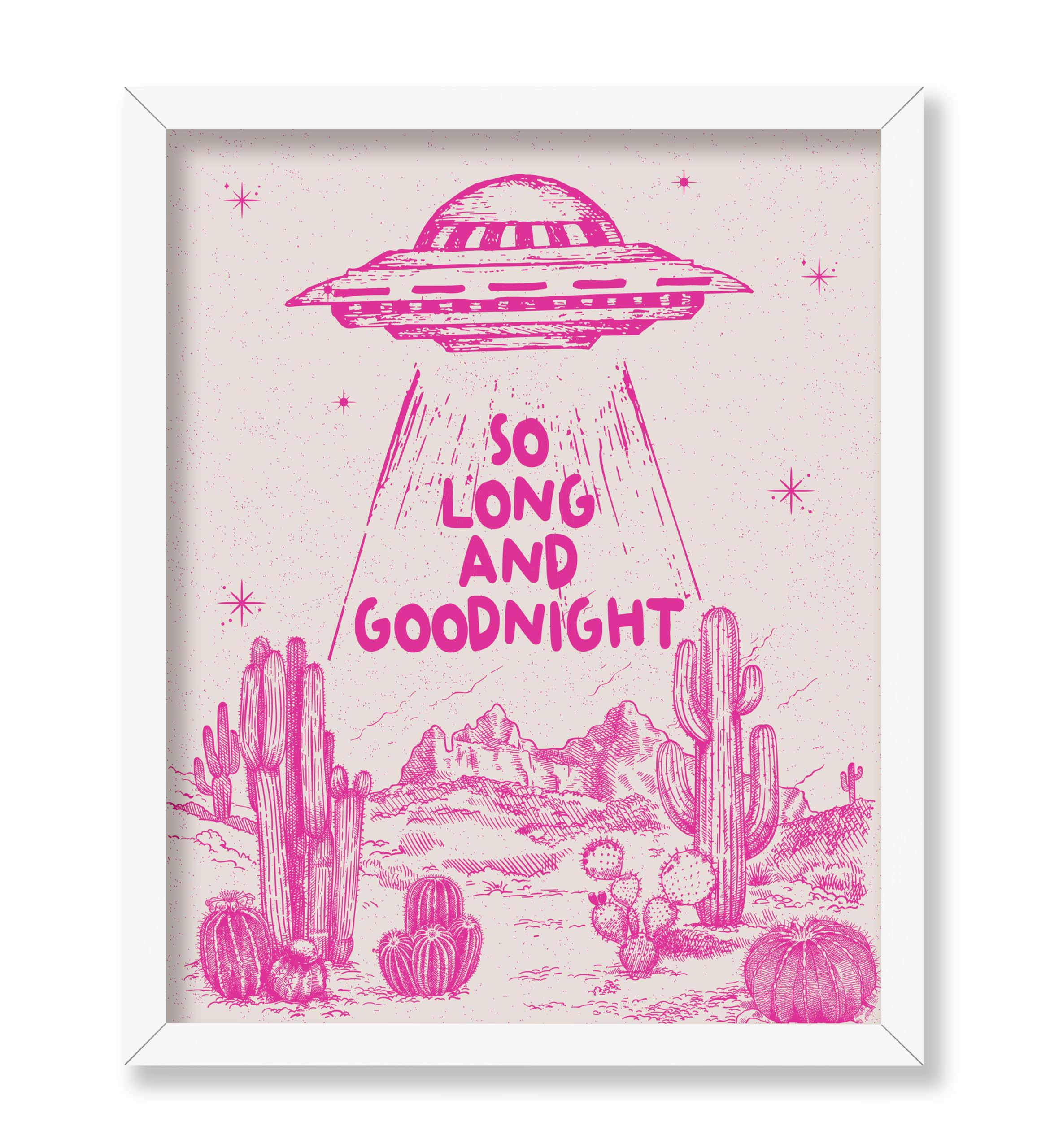 Poster Master So Long And Goodnight Poster - Retro Pink UFO Print ...
