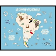 Iconic Arts Laminated 24"x31" Poster: Detailed Political map of South ...