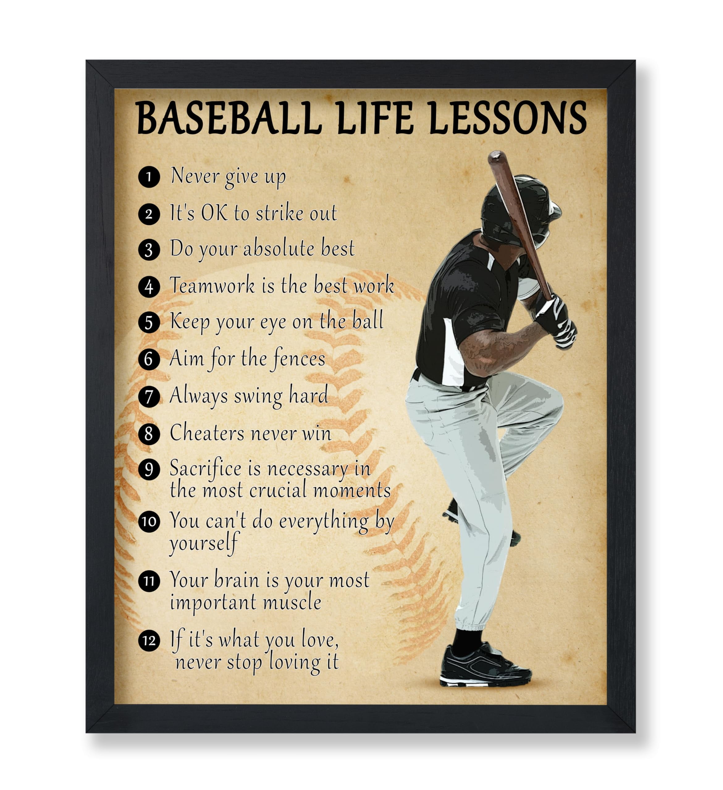 Poster Master Sports Poster - Baseball Life Lessons Print - Baseball ...