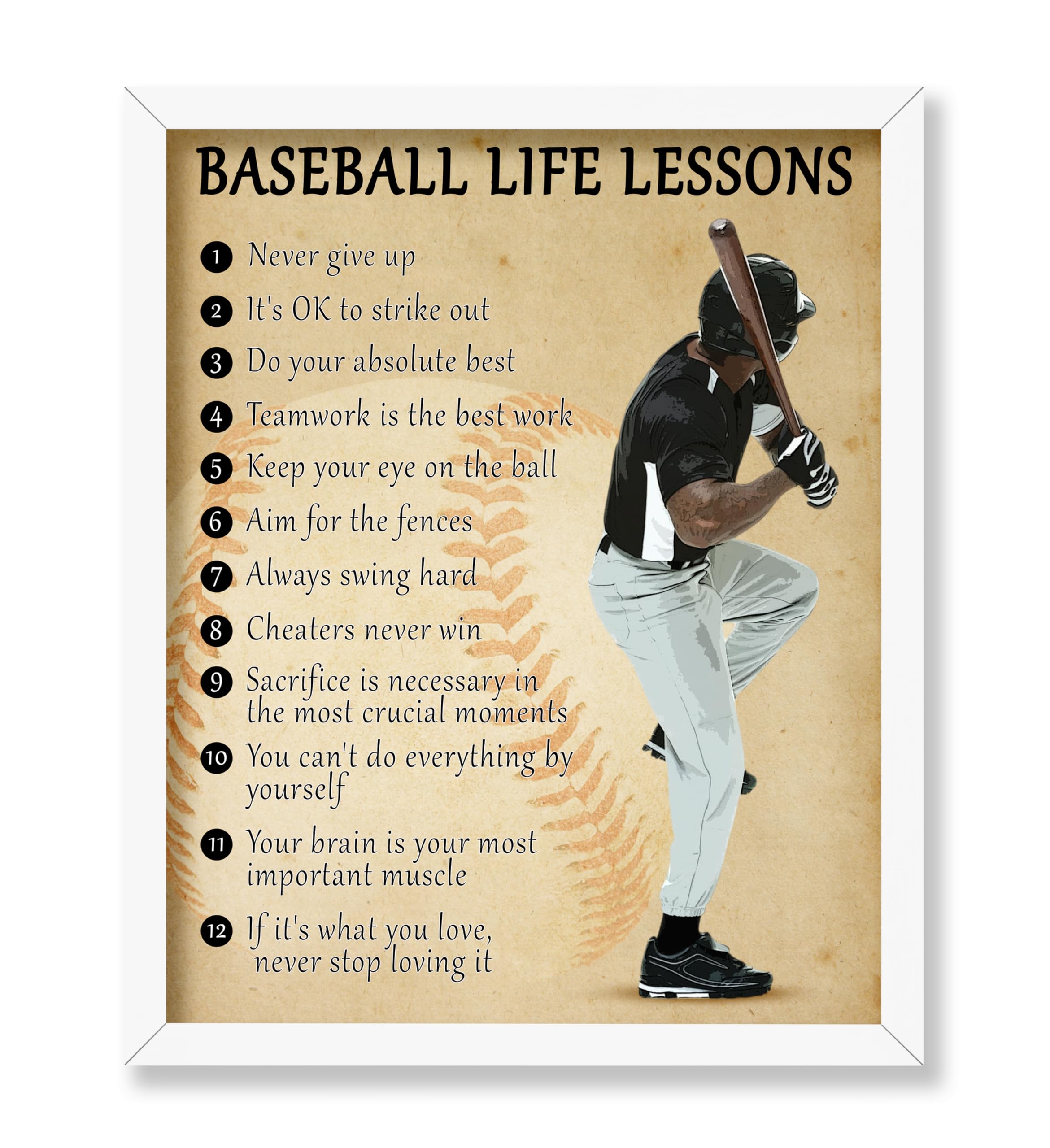 Poster Master Sports Poster - Baseball Life Lessons Print - Baseball ...