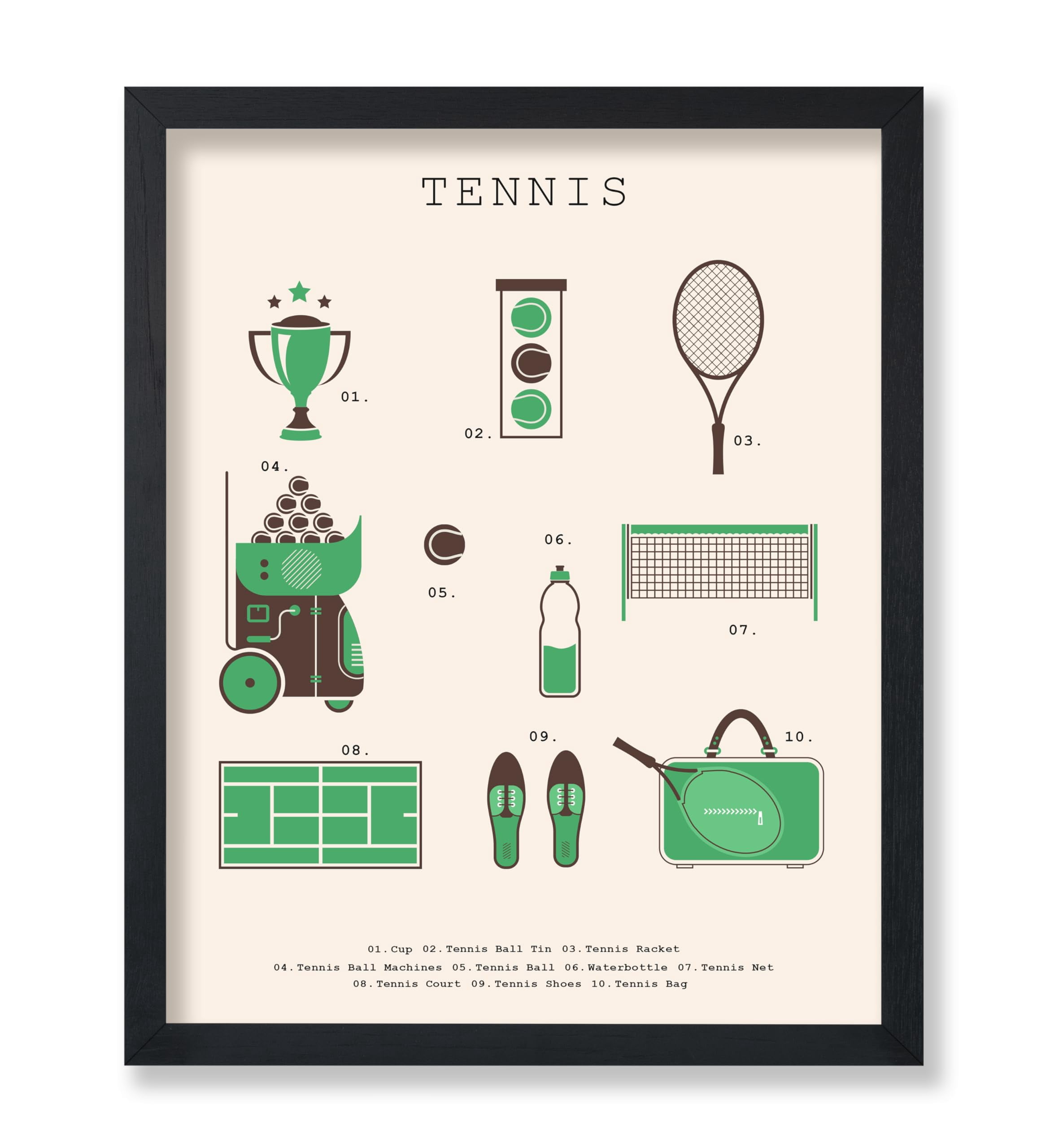 Poster Master Sports Poster - Tennis Print - Tennis Accessories Art ...