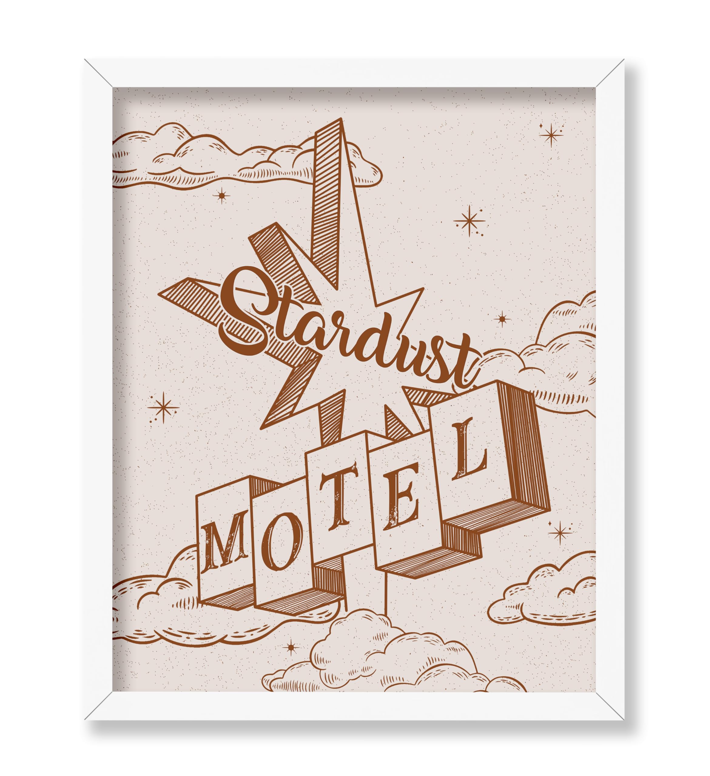 Poster Master Stardust Motel Poster - Retro Brown Motel Sign Print ...