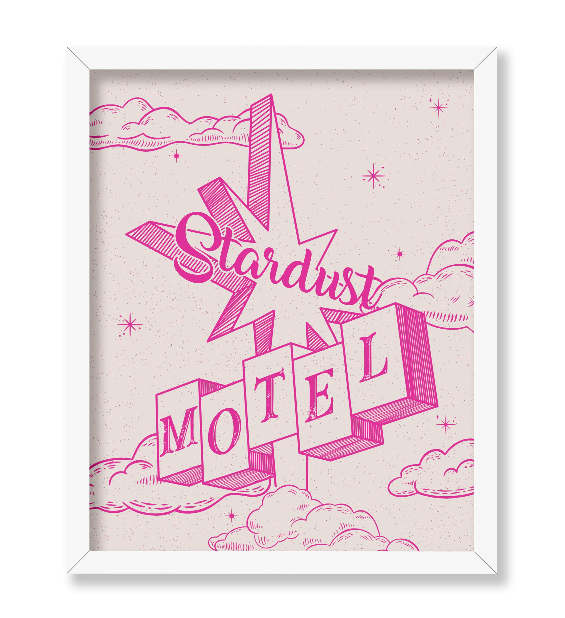 Poster Master Stardust Motel Poster - Retro Pink Motel Sign Print ...