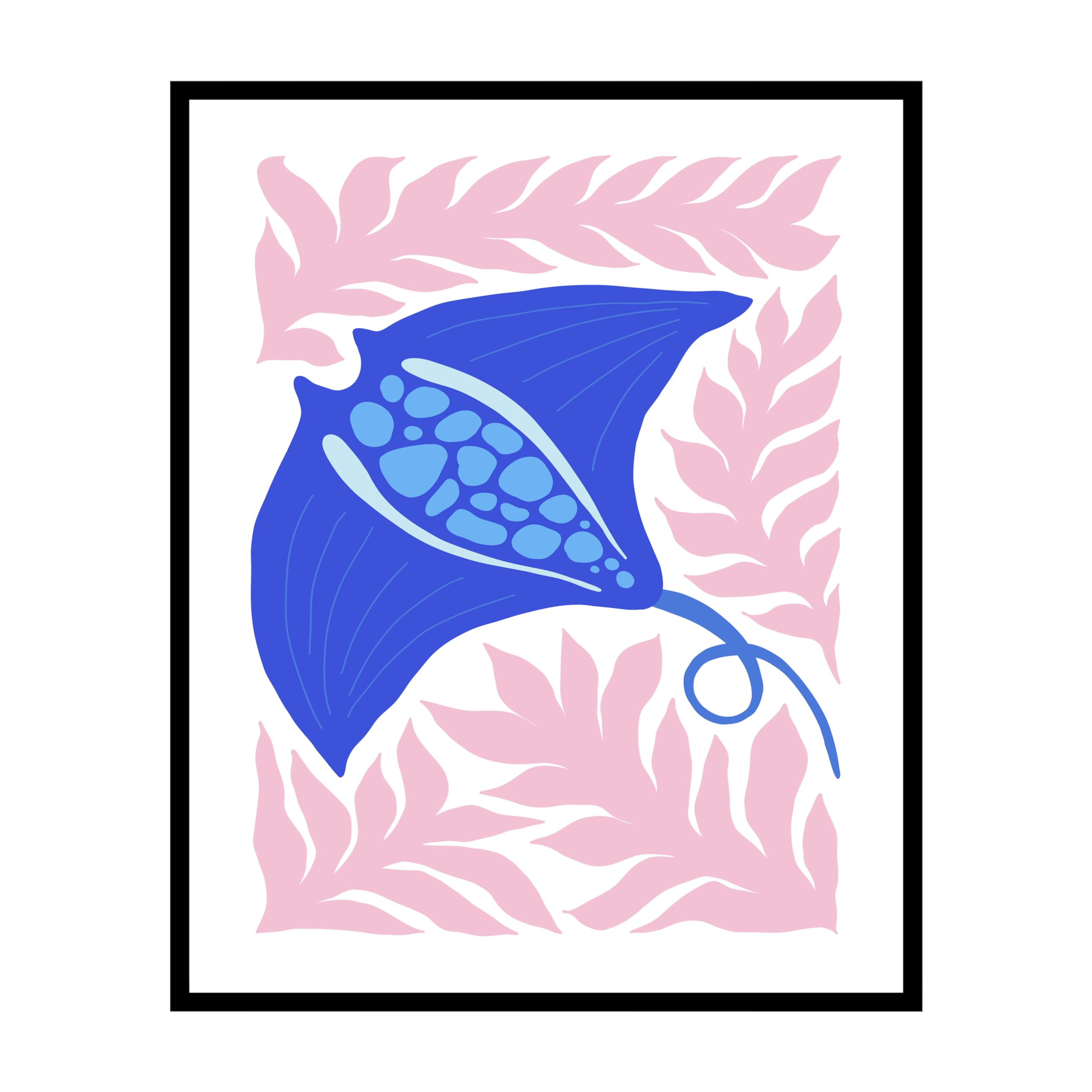Poster Master Stingray Poster - Retro Fish Print - Aquatic Art - Ocean ...