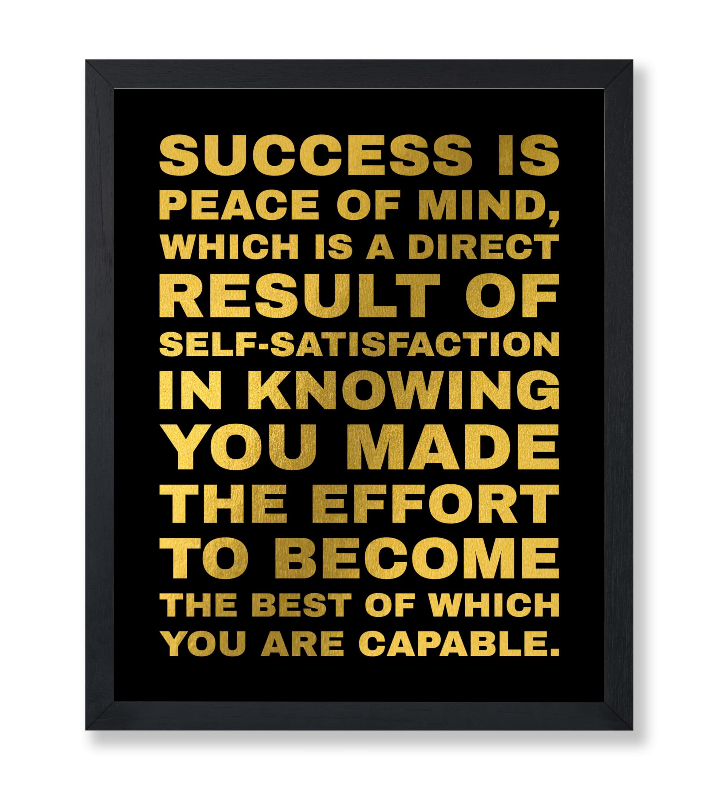 Poster Master Success Is Peace Of Mind Poster - Gold Positive Quotes ...