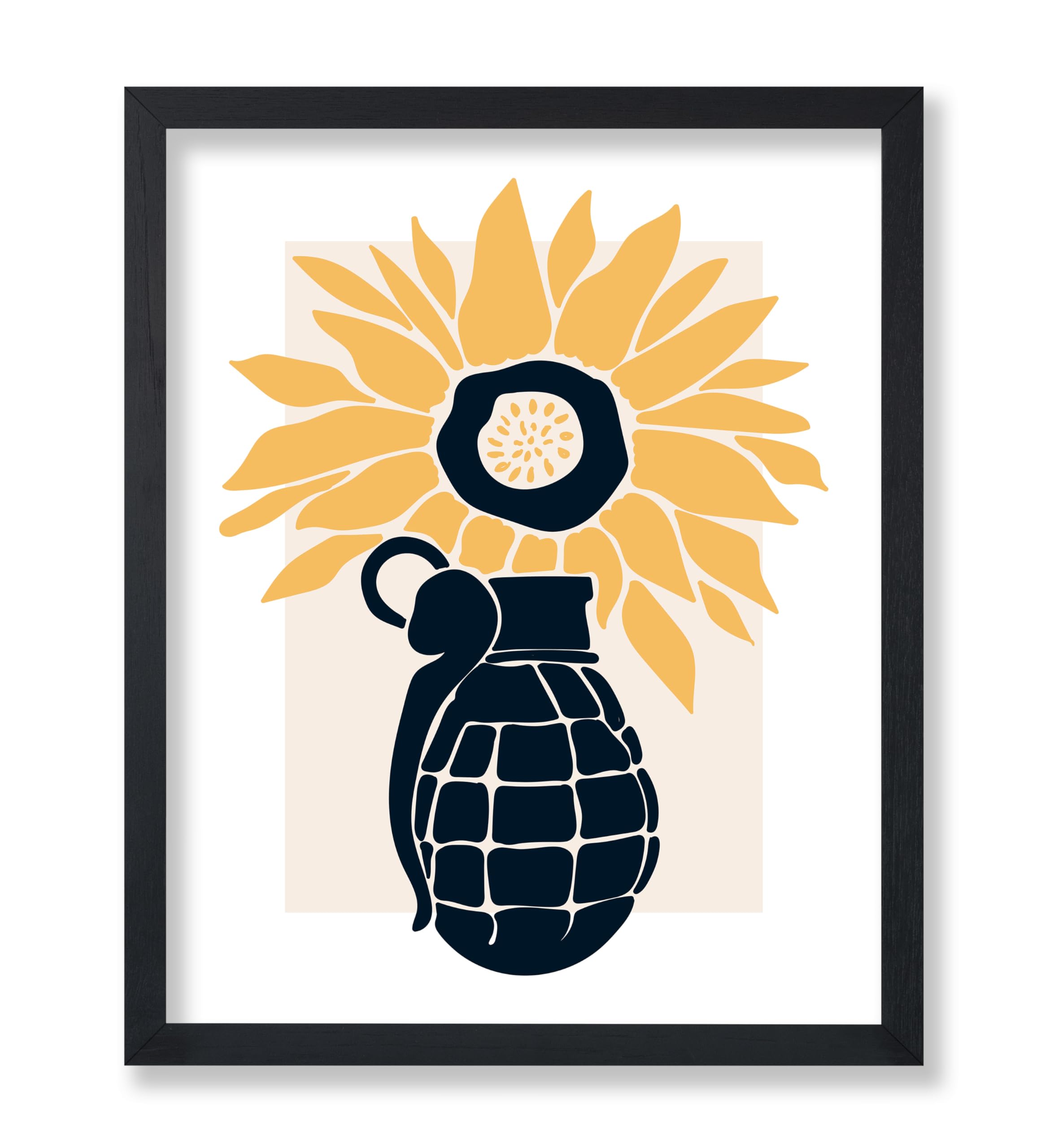 Poster Master Sunflower Poster - Retro Military Grenade Print - Trendy ...
