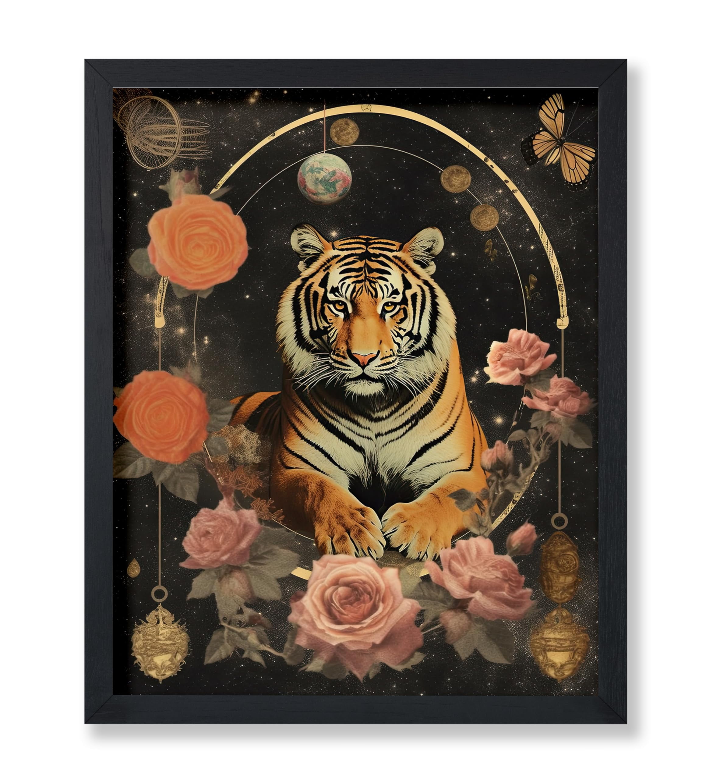 Poster Master Surreal Poster - Trippy Tiger Print - Psychedelic Art - Flower Art - Tiger Art ...