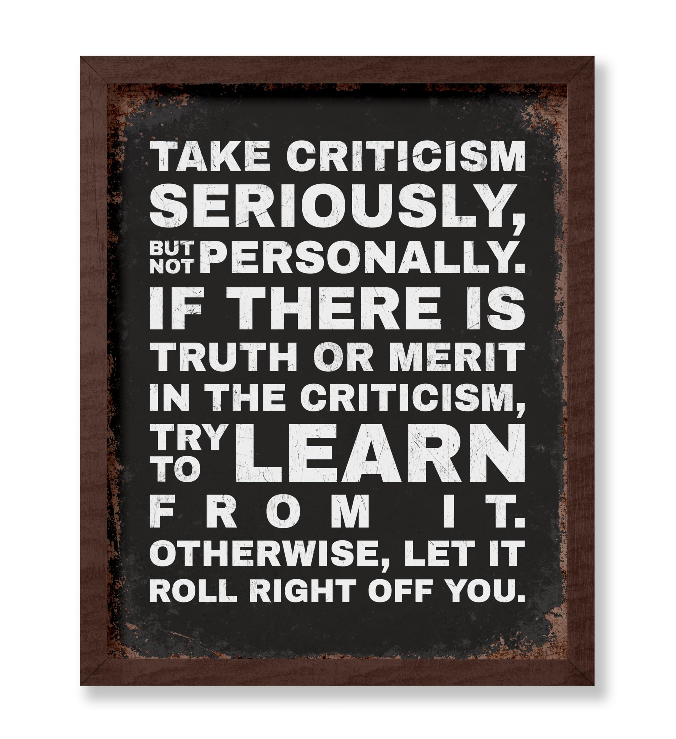 Poster Master Take Criticism Seriously Poster - Black Inspirational ...