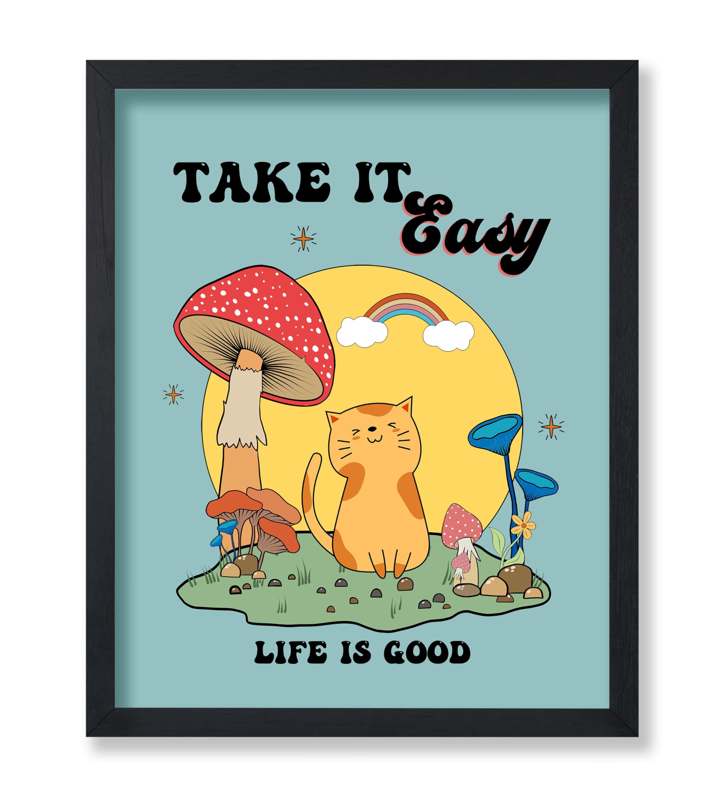 Poster Master Take It Easy Life Is Good Poster - Retro Cat Print ...