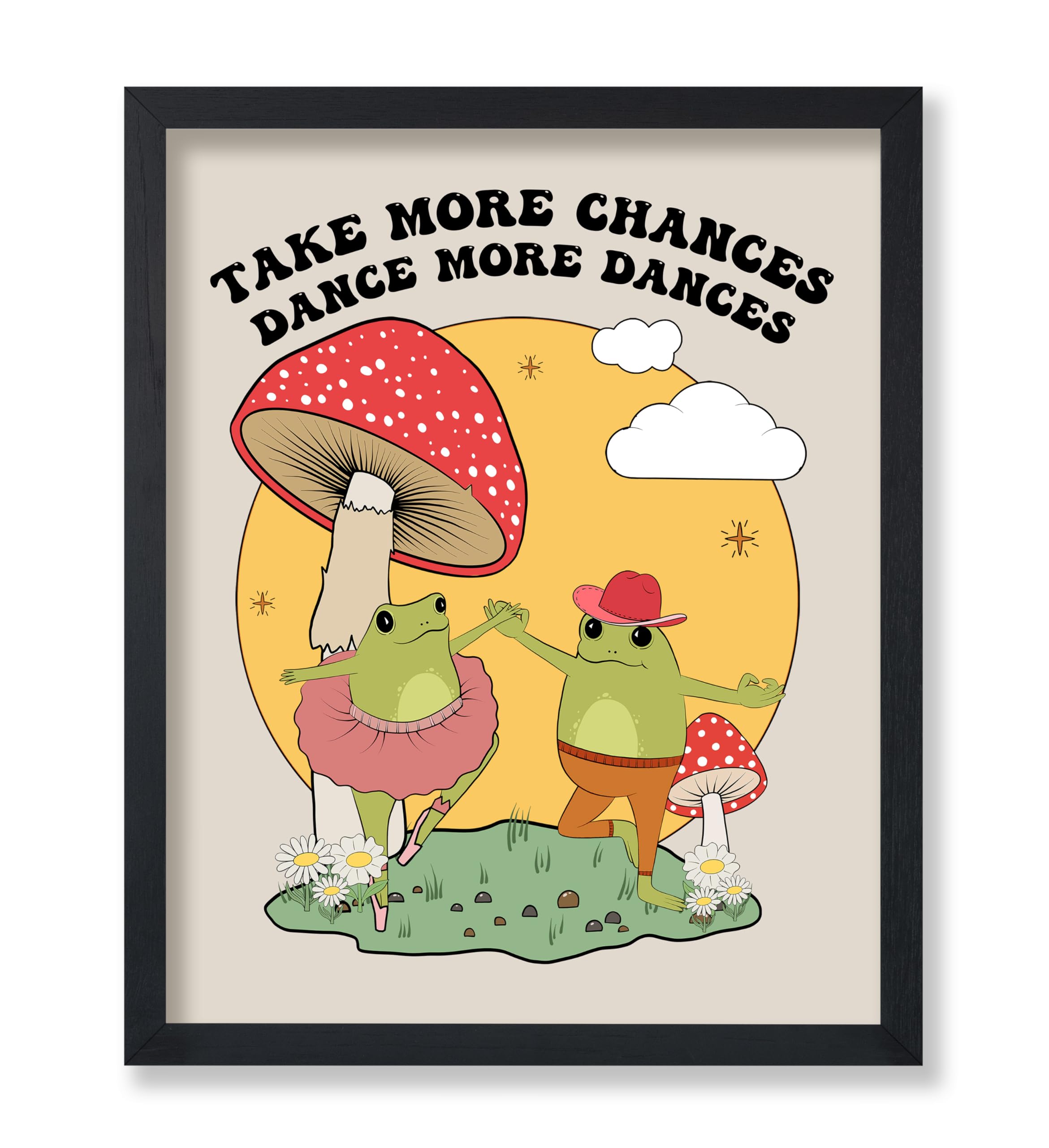 Poster Master Take More Chances Poster - Retro Dancing Frogs Print ...
