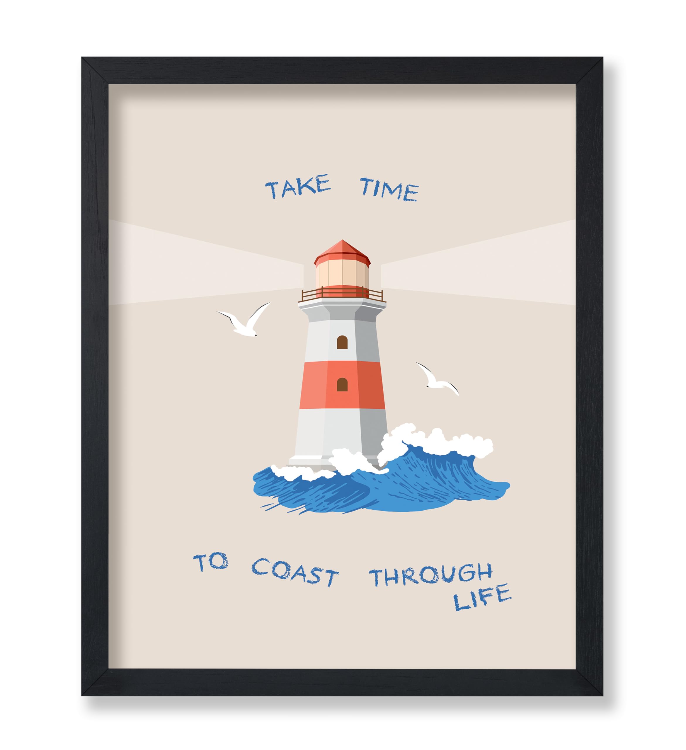 Poster Master Take Time To Coast Through Life Poster - Retro Lighthouse ...