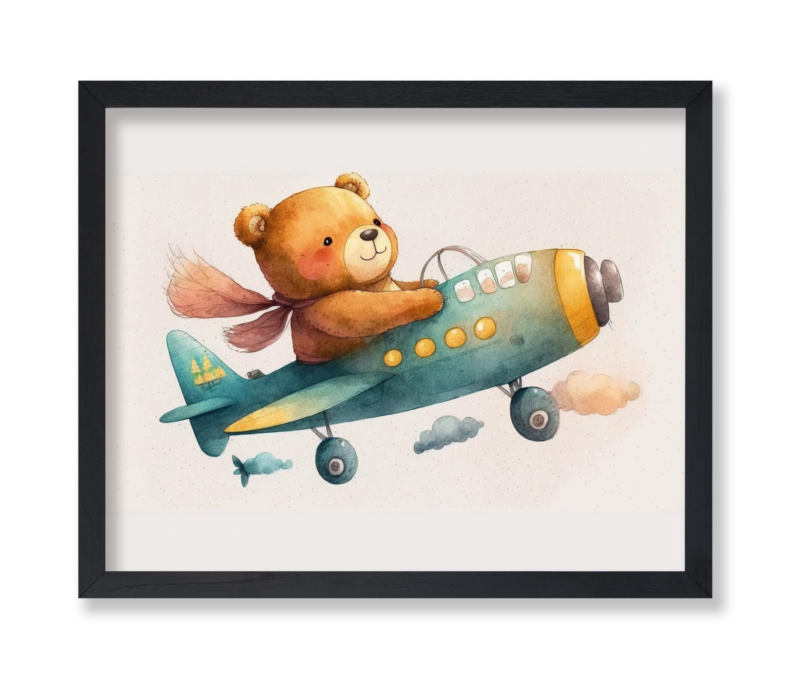 Poster Master Teddy Bear Poster - Bear Pilot Print - Airplane Art ...