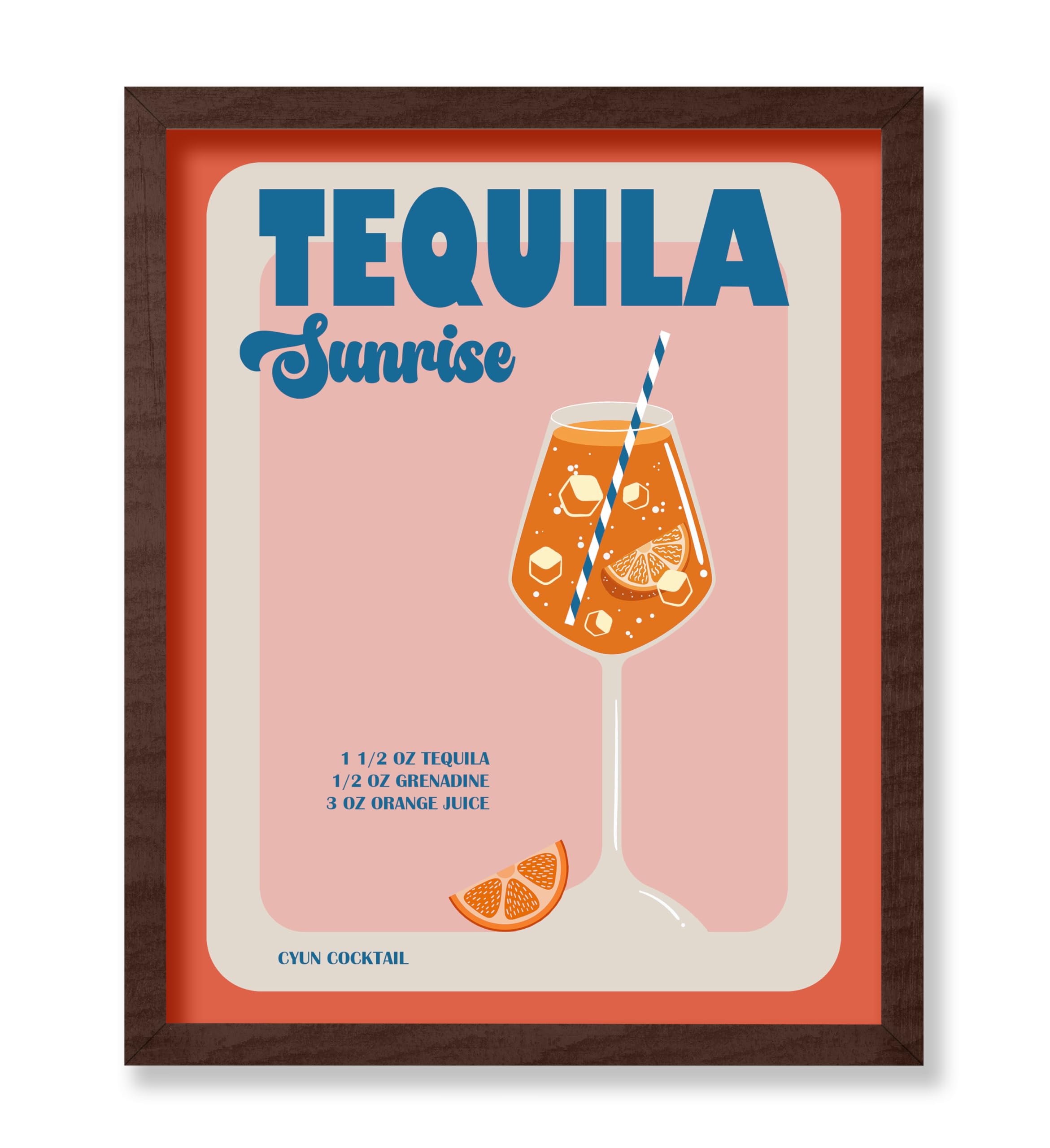 Poster Master Tequila Sunrise Poster - Retro Cocktail Recipe Print ...