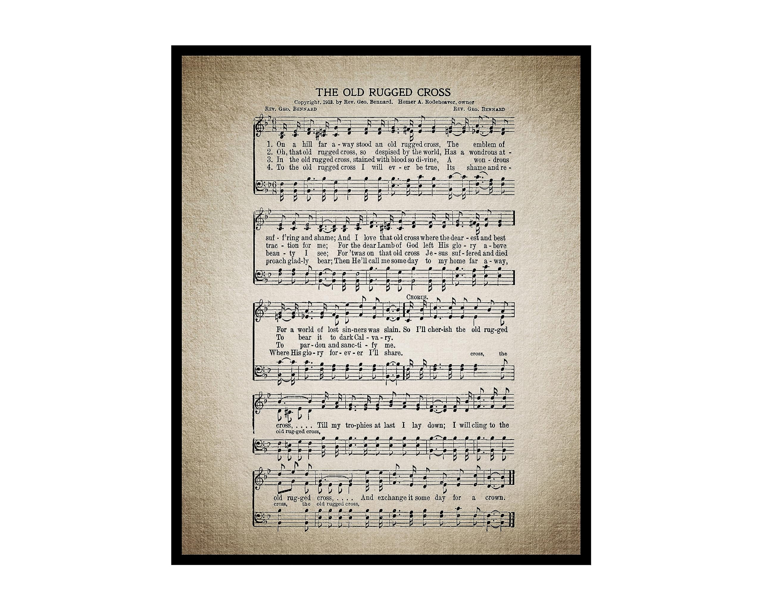 Poster Master The Old Rugged Cross Poster - Hymnal Sheet Print - Sheet ...