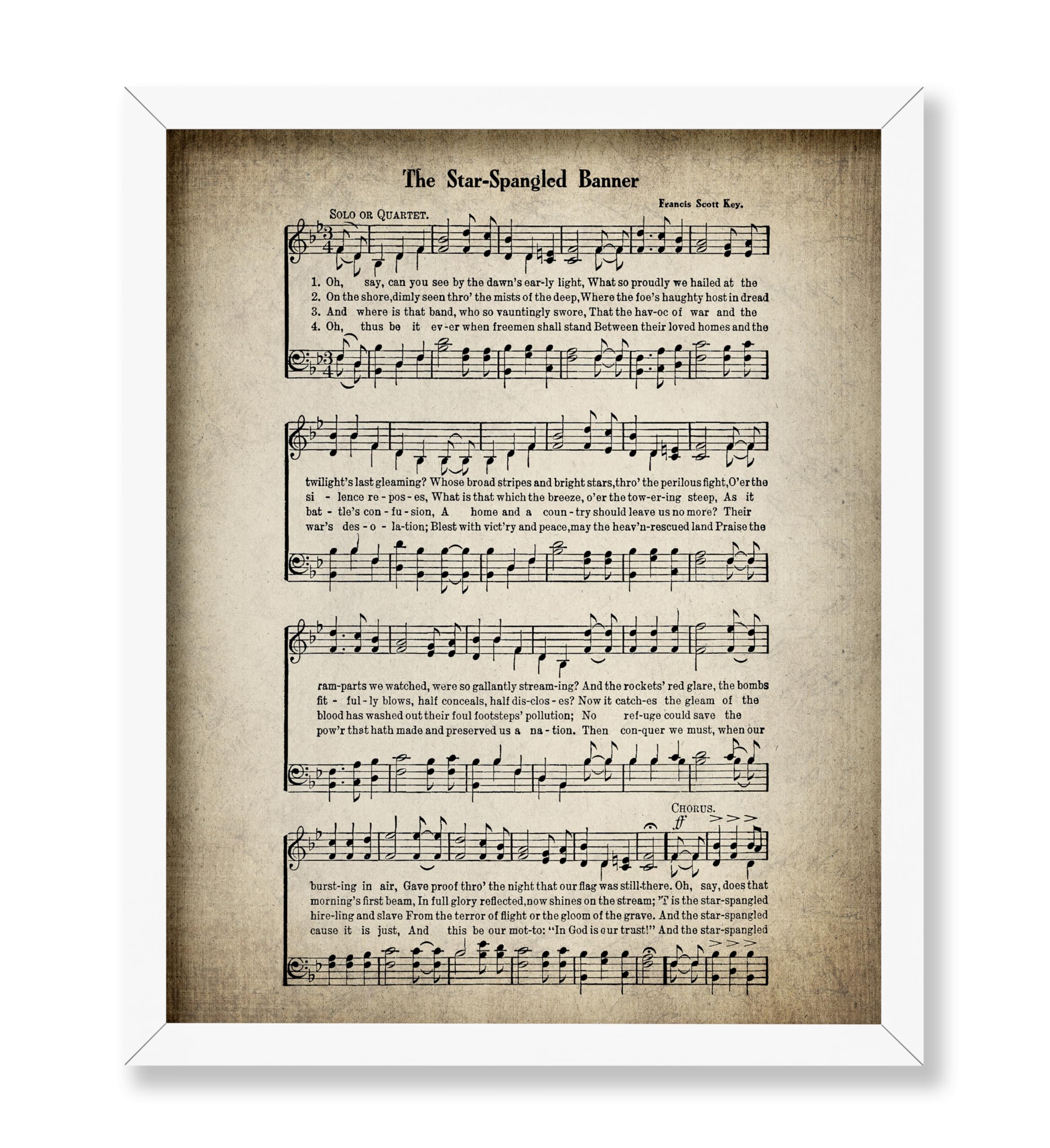 Poster Master The Star Spangled Banner Poster - Hymnal Song Sheet Print ...