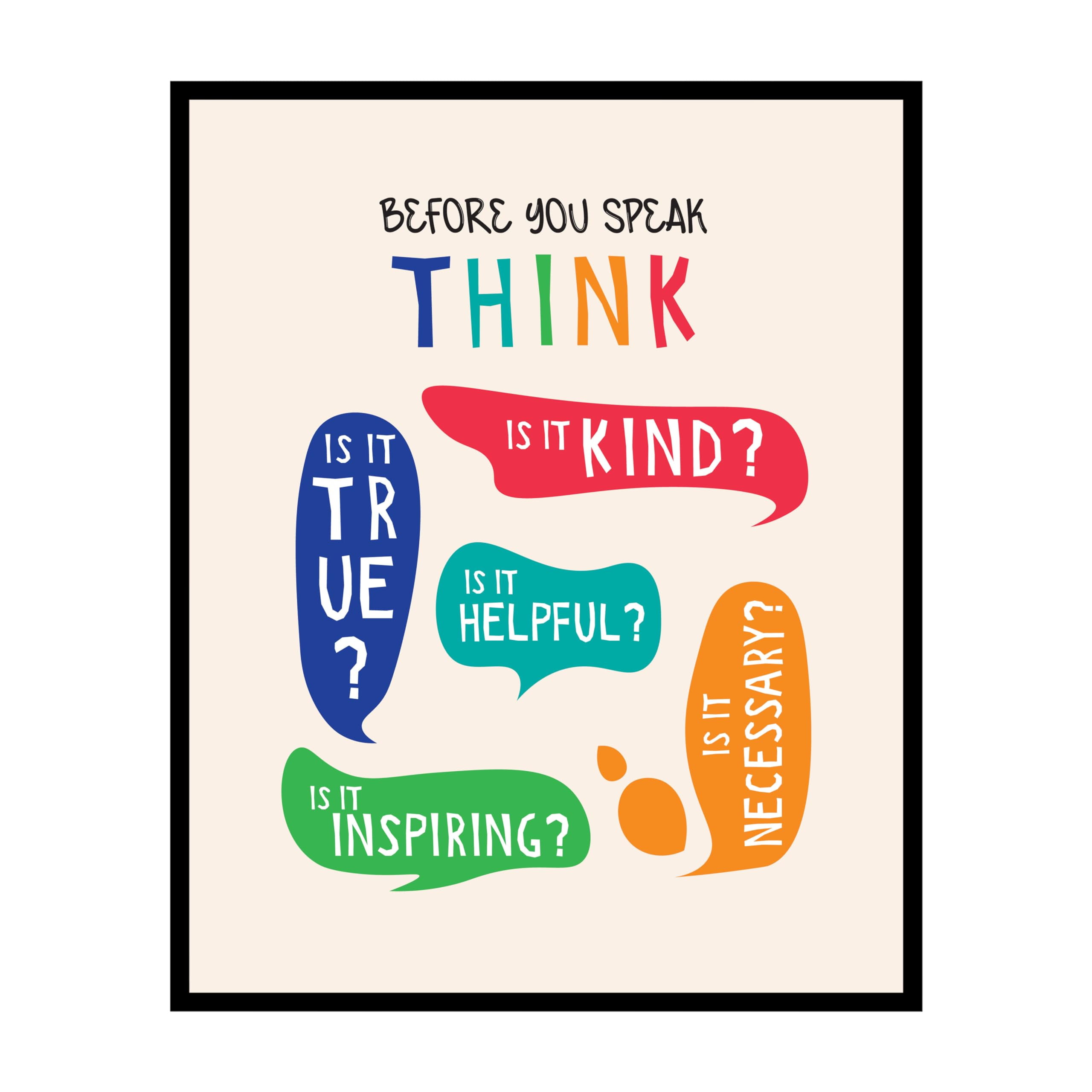 Poster Master Think Before You Speak Poster - Mindfulness Print ...