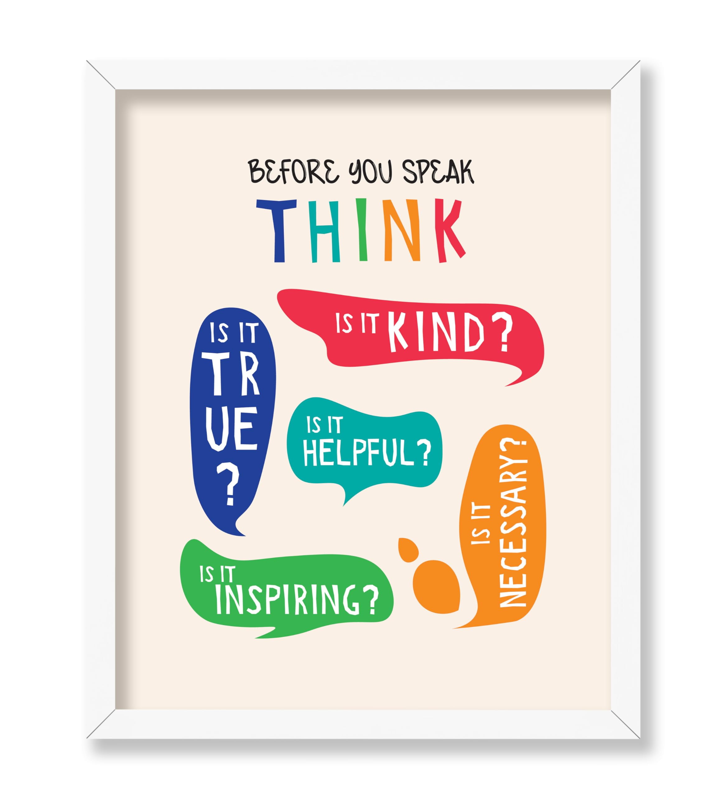 Poster Master Think Before You Speak Poster - Mindfulness Print - Educational Art - Positive ...