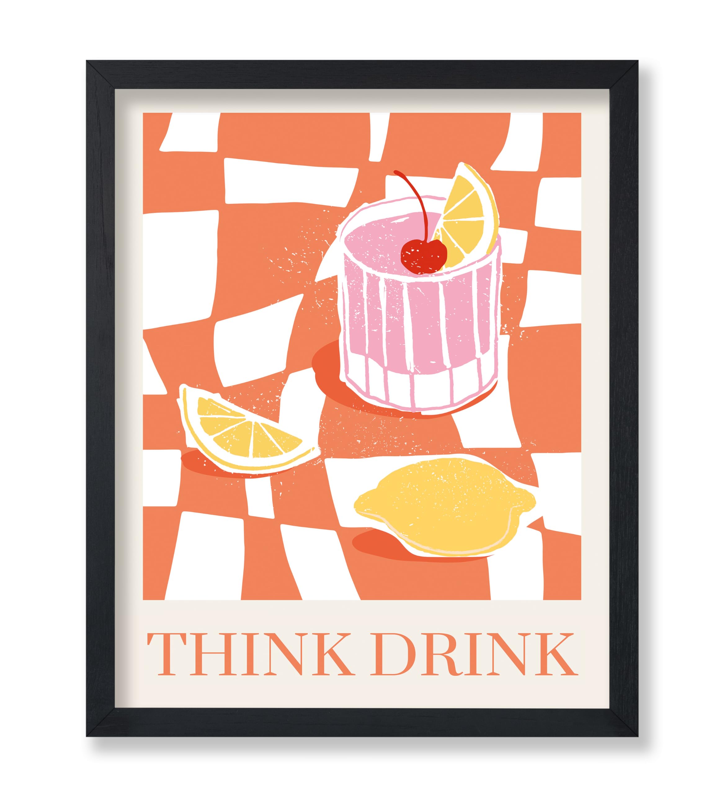 Poster Master Think Drink Poster - Retro Lemons And Cocktail Print ...