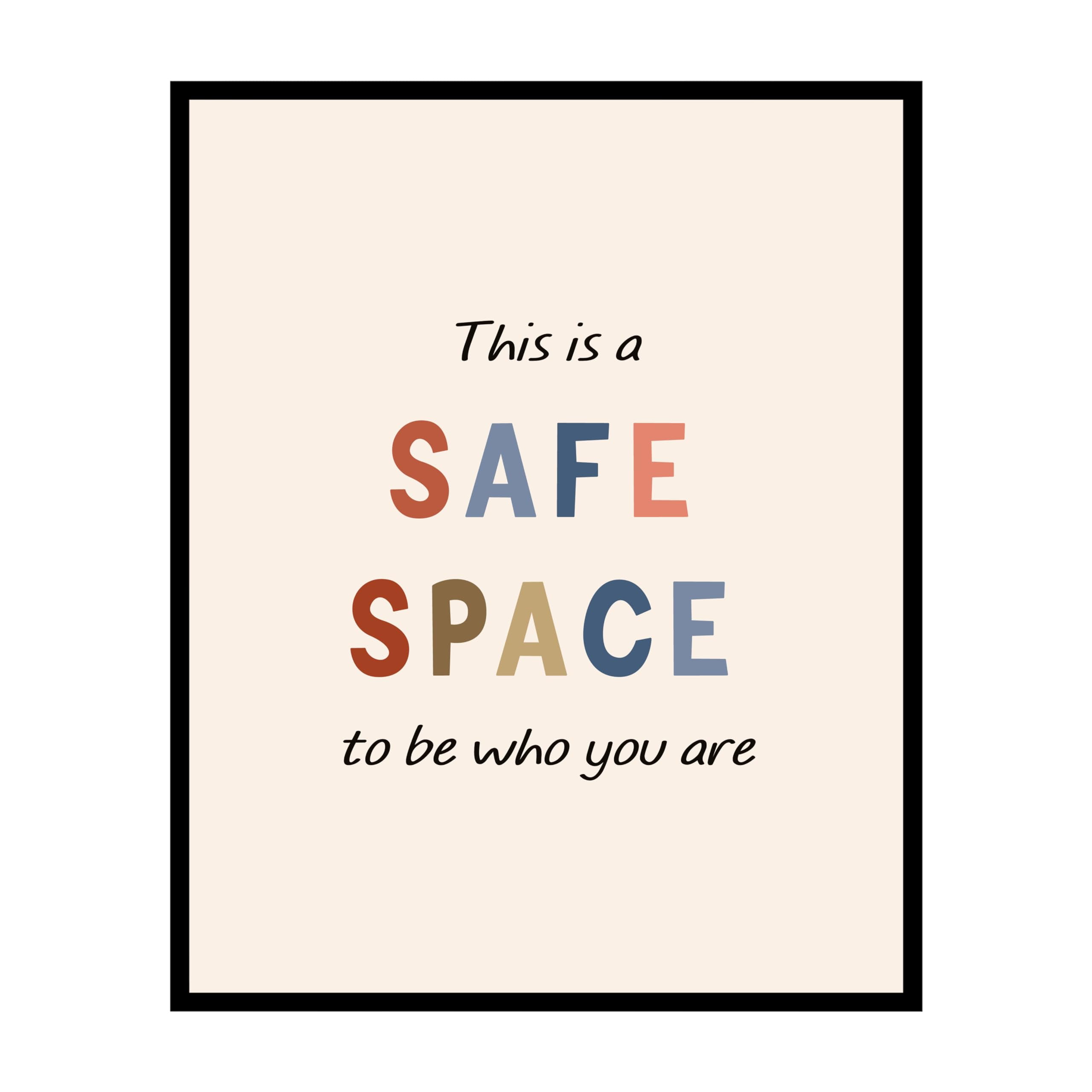 Poster Master This Is A Safe Space Poster - Mental Balance Print ...