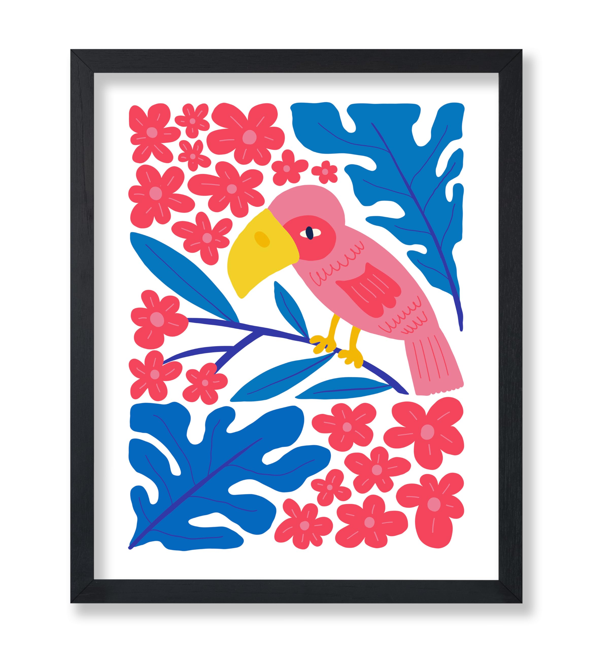Poster Master Toucan Poster - Retro Bird Print - Floral Art - Tropical ...