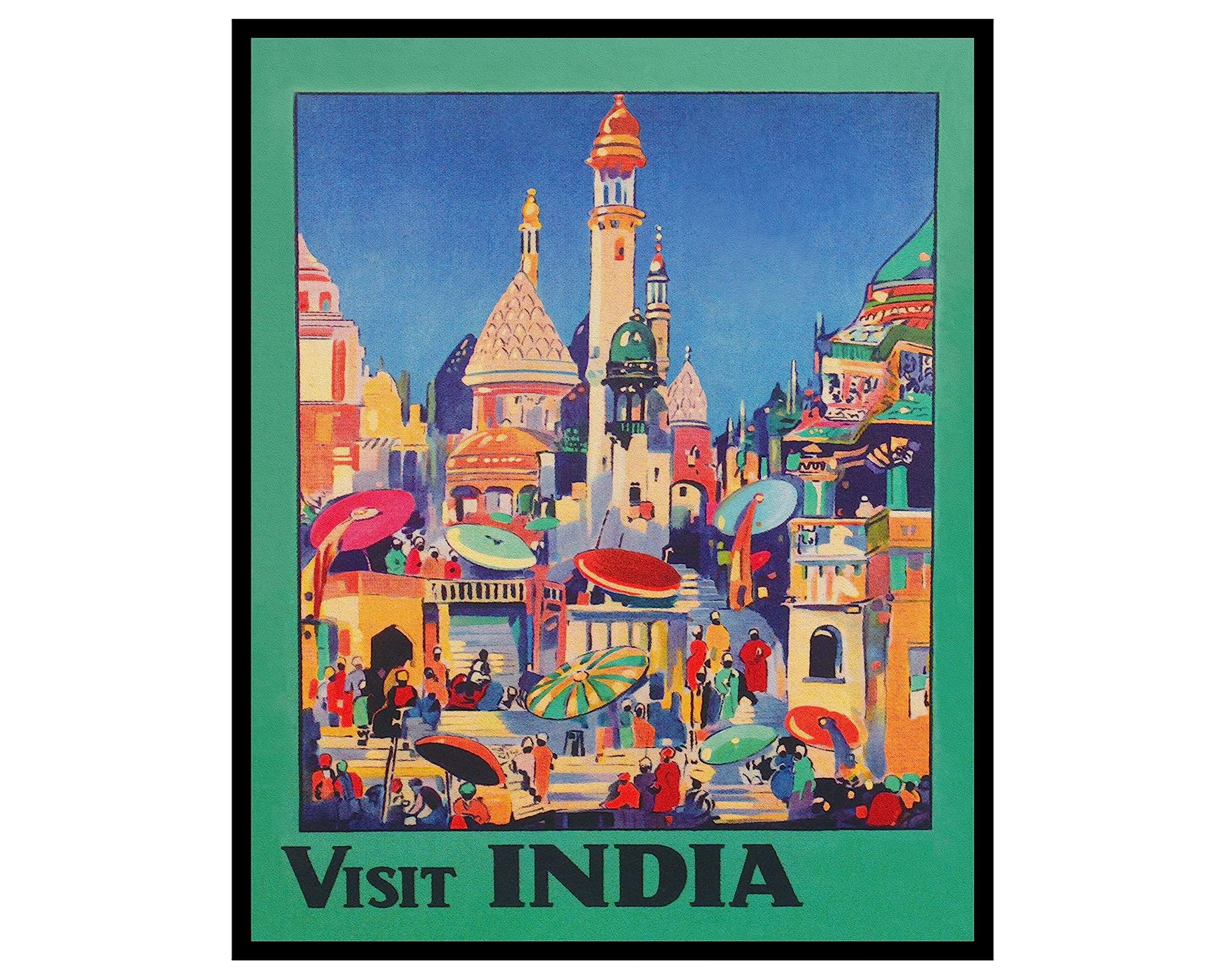 Poster Master Travel Poster - Vintage India Wall Art Poster - Colorful ...