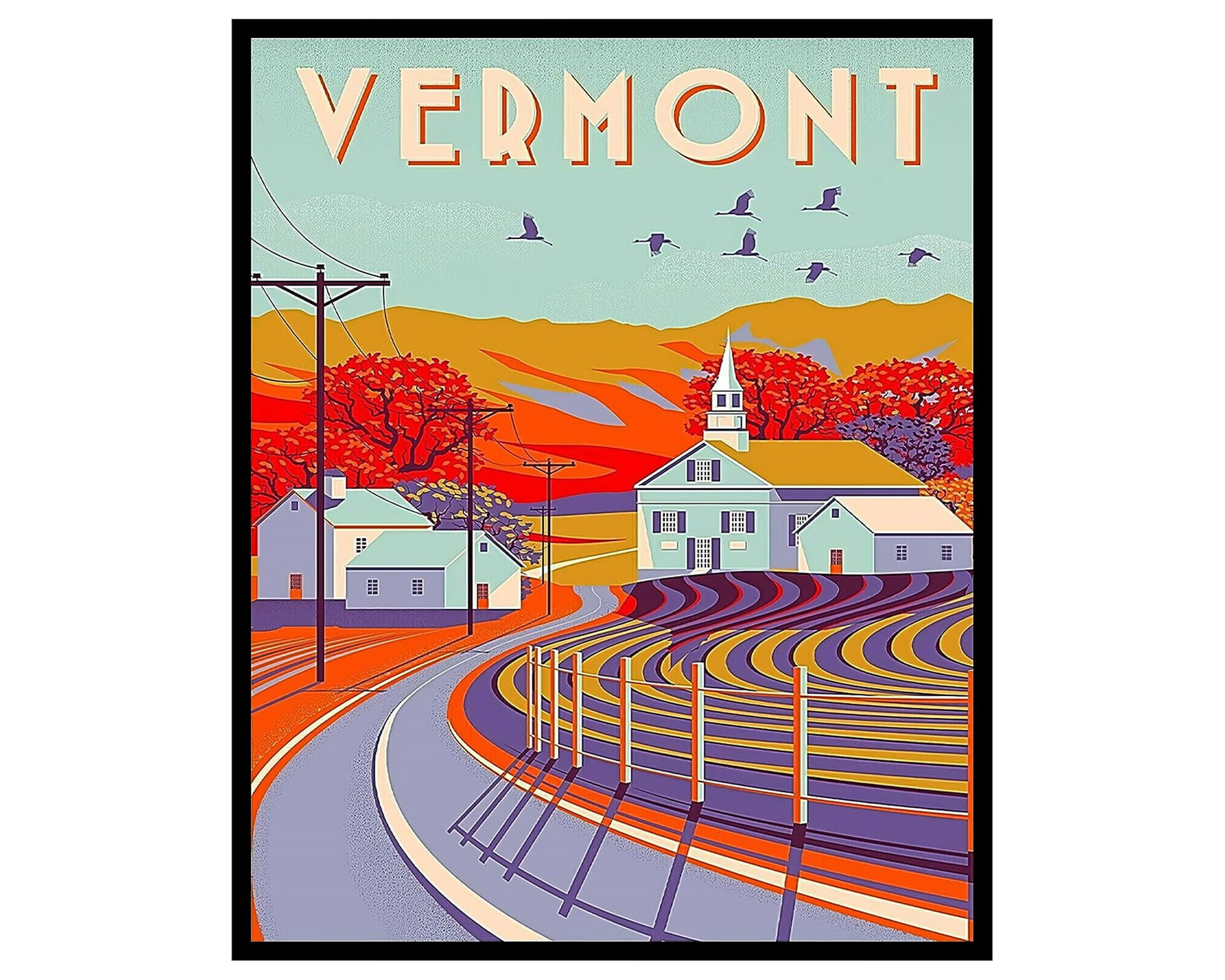 Poster Master Travel Poster - Vintage Vermont Wall Art - Colorful Wall ...