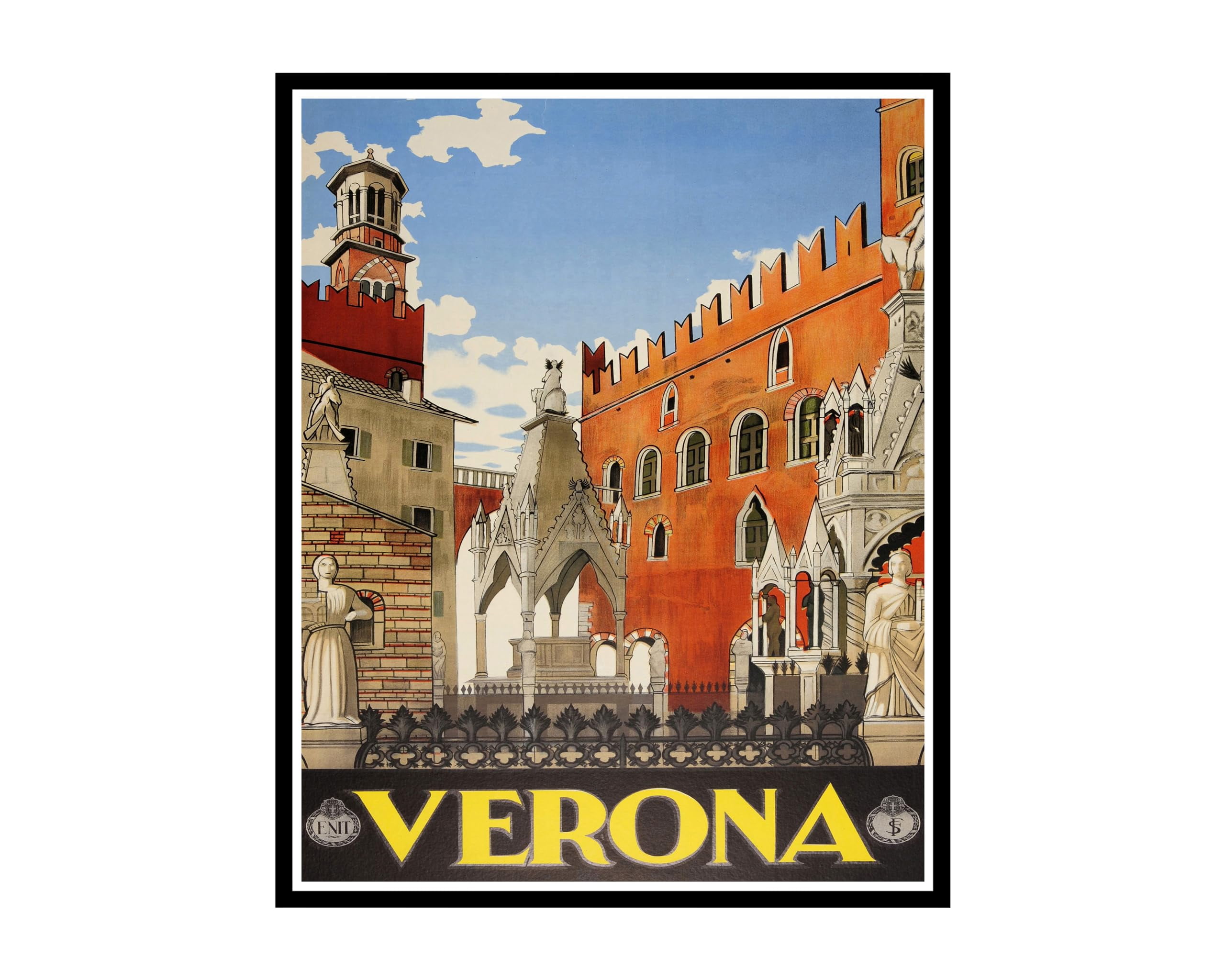 Poster Master Travel Poster - Vintage Verona Italy Print - 16x20 ...