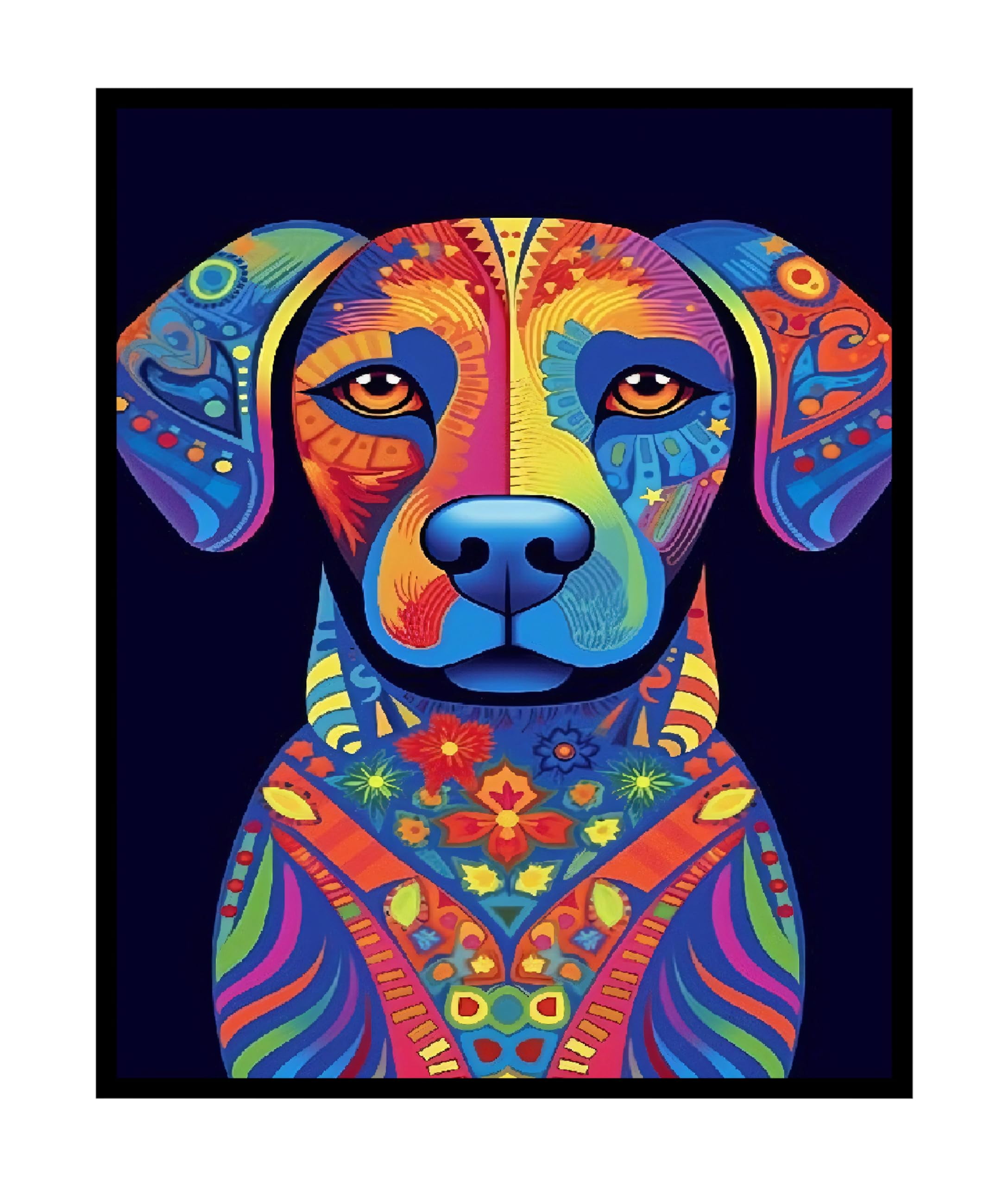 Poster Master Trippy Dog Poster - Portrait Print - Dog Art - Abstract ...