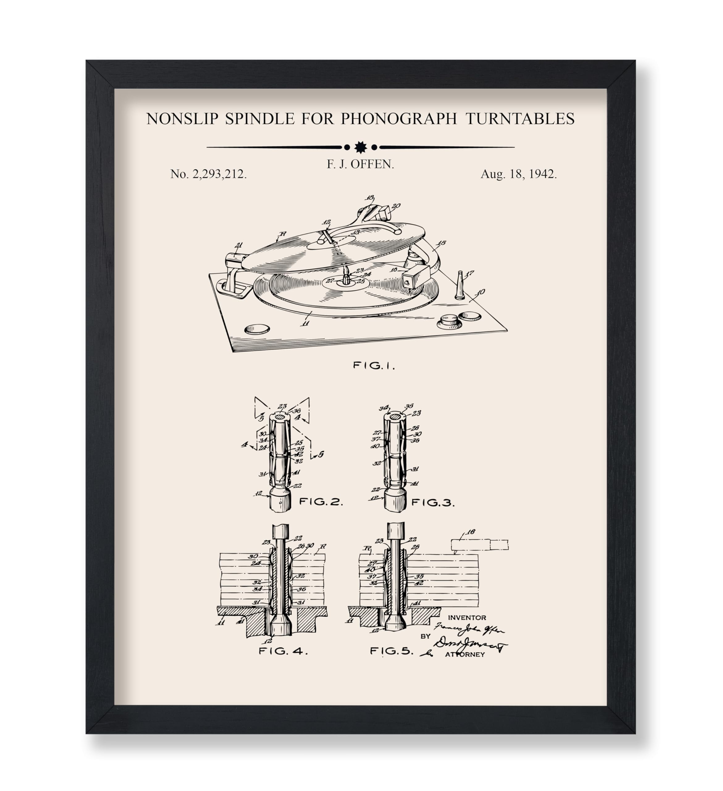 Poster Master Turntable Blueprint Poster - Turntable Patent Print ...