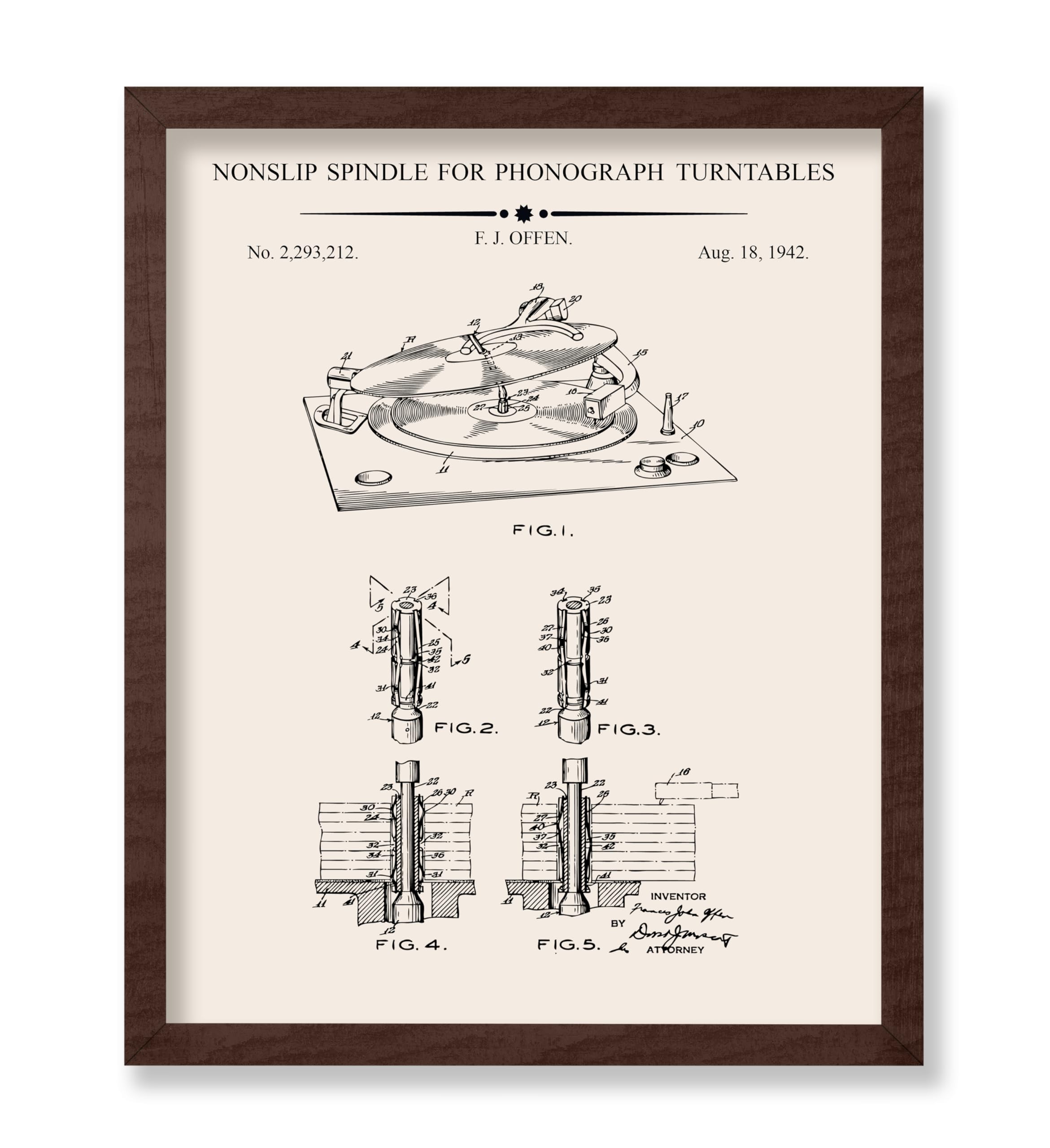 Poster Master Turntable Blueprint Poster - Turntable Patent Print ...