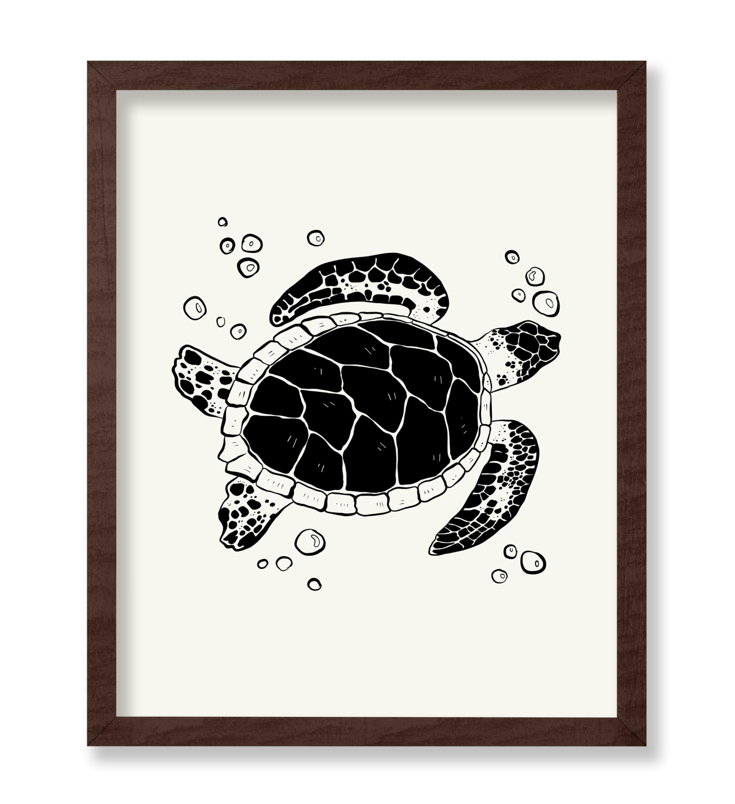 Poster Master Turtle Poster - Retro Aquatic Print - Marine Life Art ...