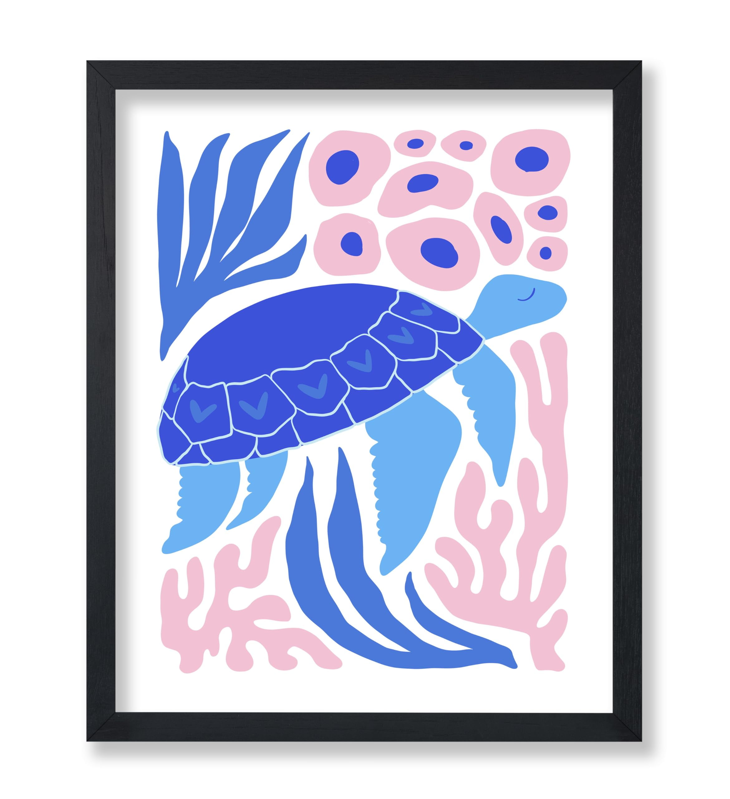 Poster Master Turtle Poster - Retro Tortoise Print - Ocean Art - Floral ...