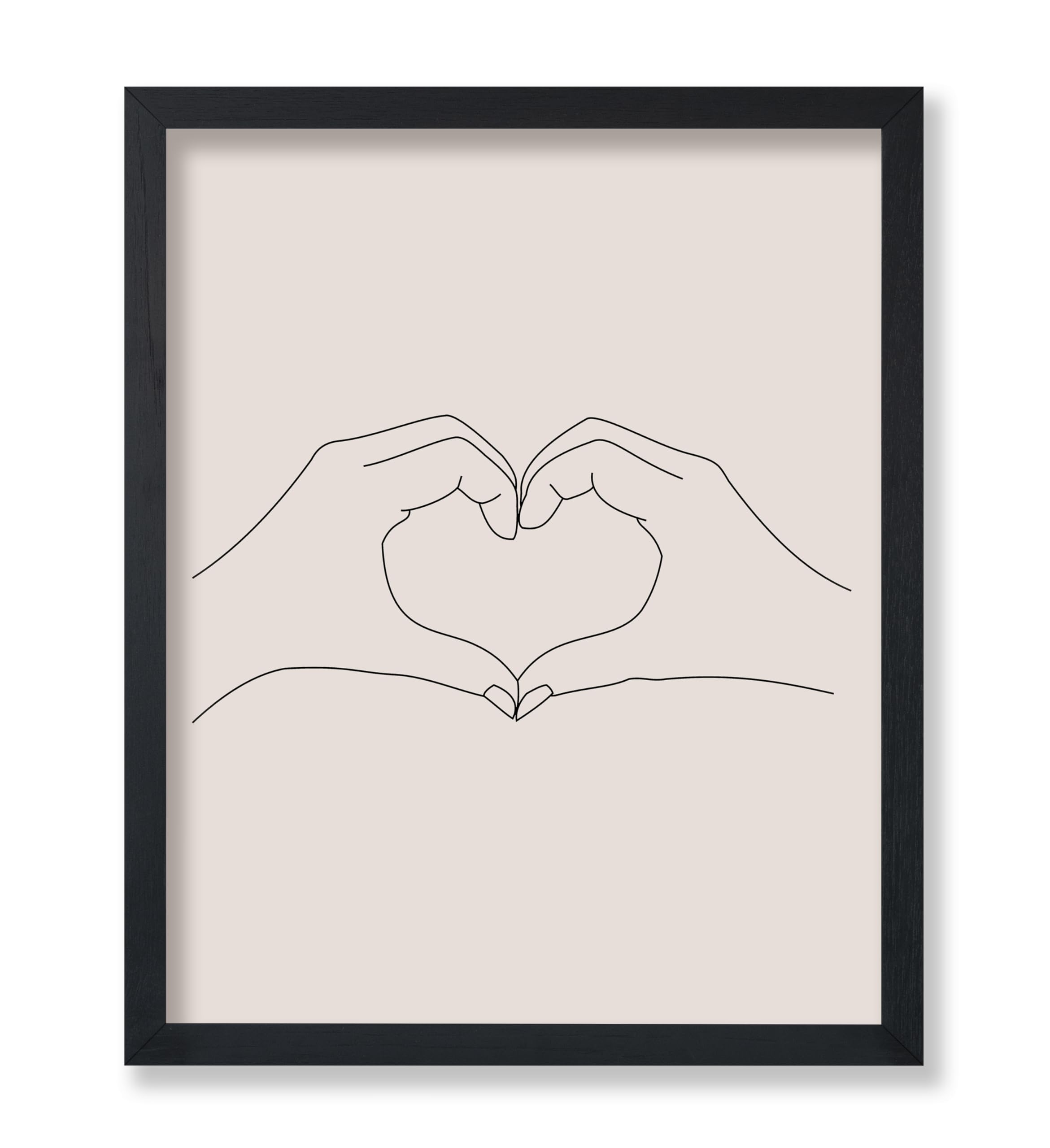 Poster Master Two Hands Making a Heart Poster - One Line Heart Print ...